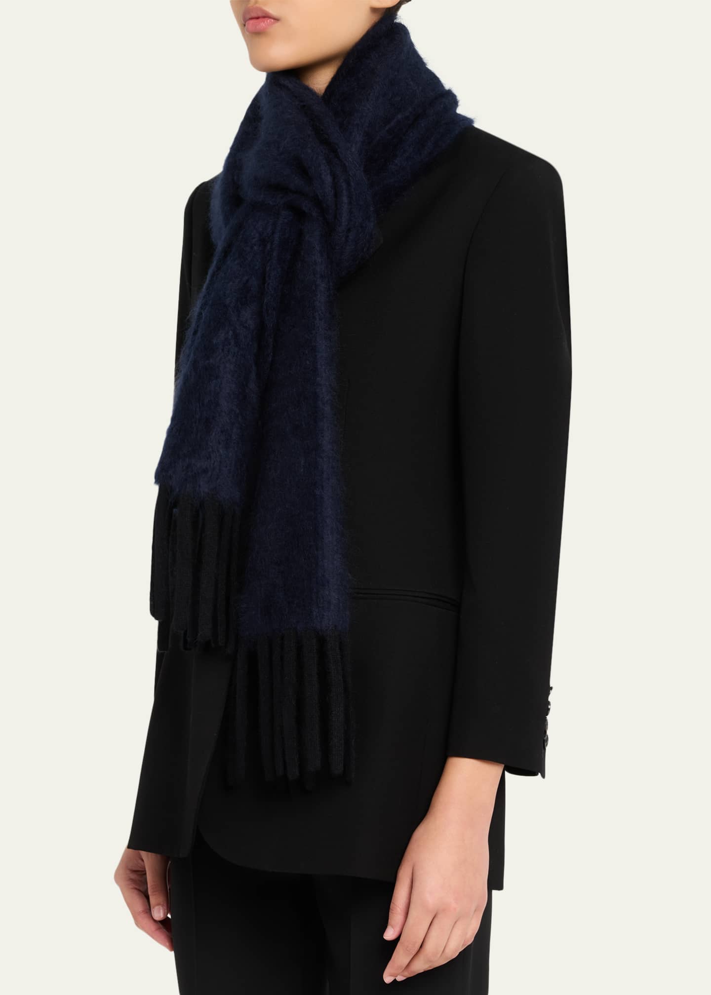 Akris Cloud Cashmere Rib Fringe Scarf - Bergdorf Goodman