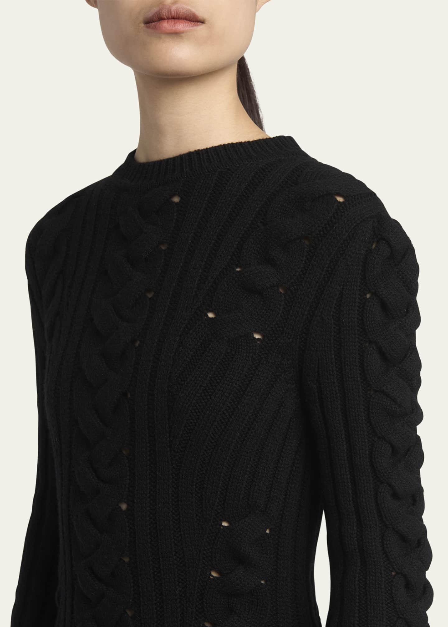 McQueen Cable-Knit Wool Cashmere Mini Dress - Bergdorf Goodman