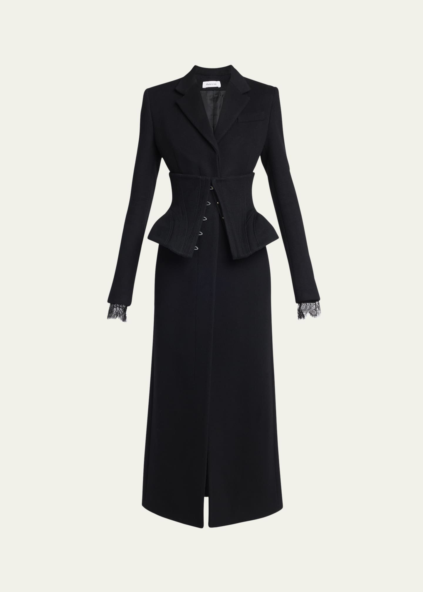 McQueen Long Corset Wool-Cashmere Coat - Bergdorf Goodman