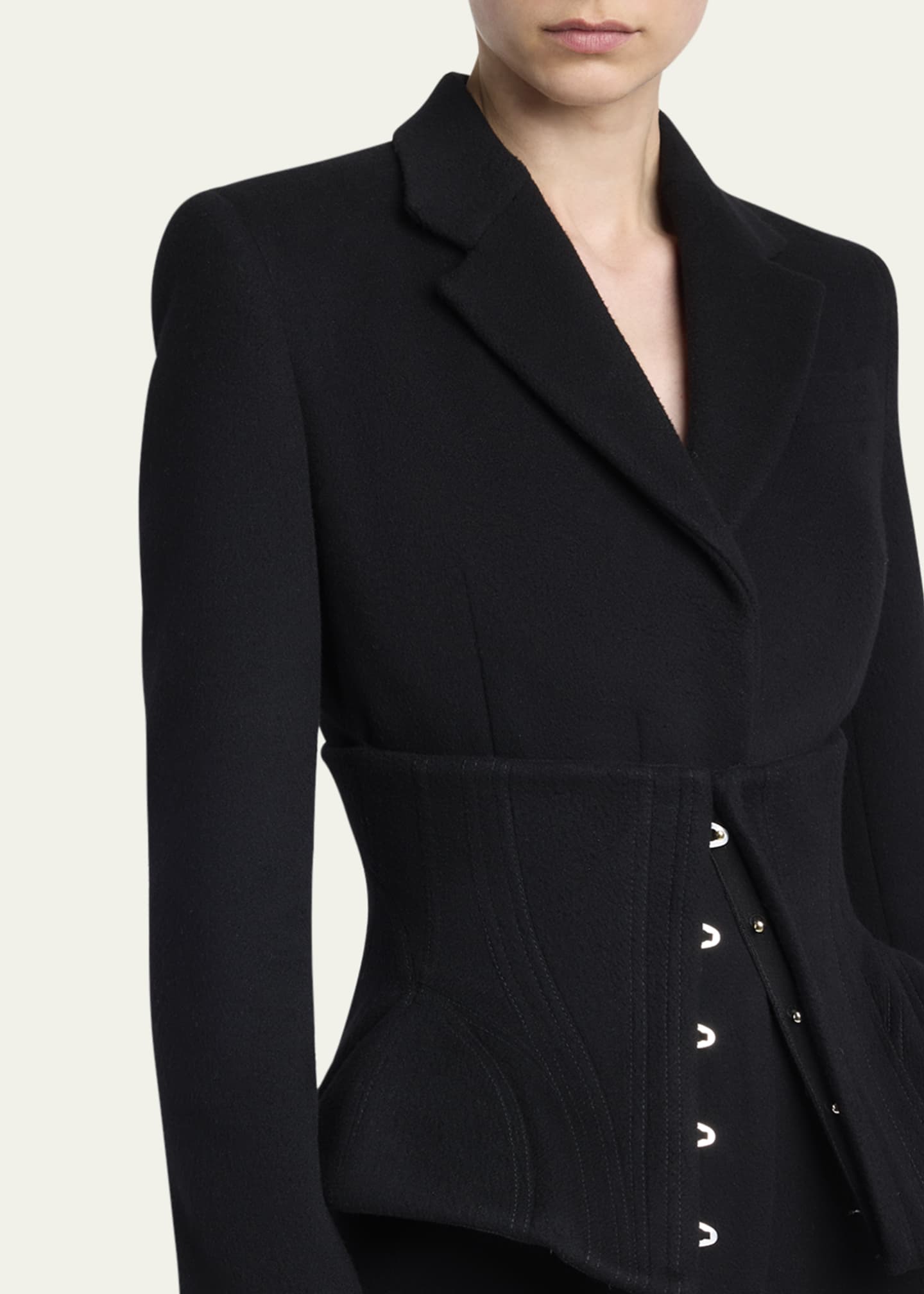 McQueen Long Corset Wool-Cashmere Coat - Bergdorf Goodman