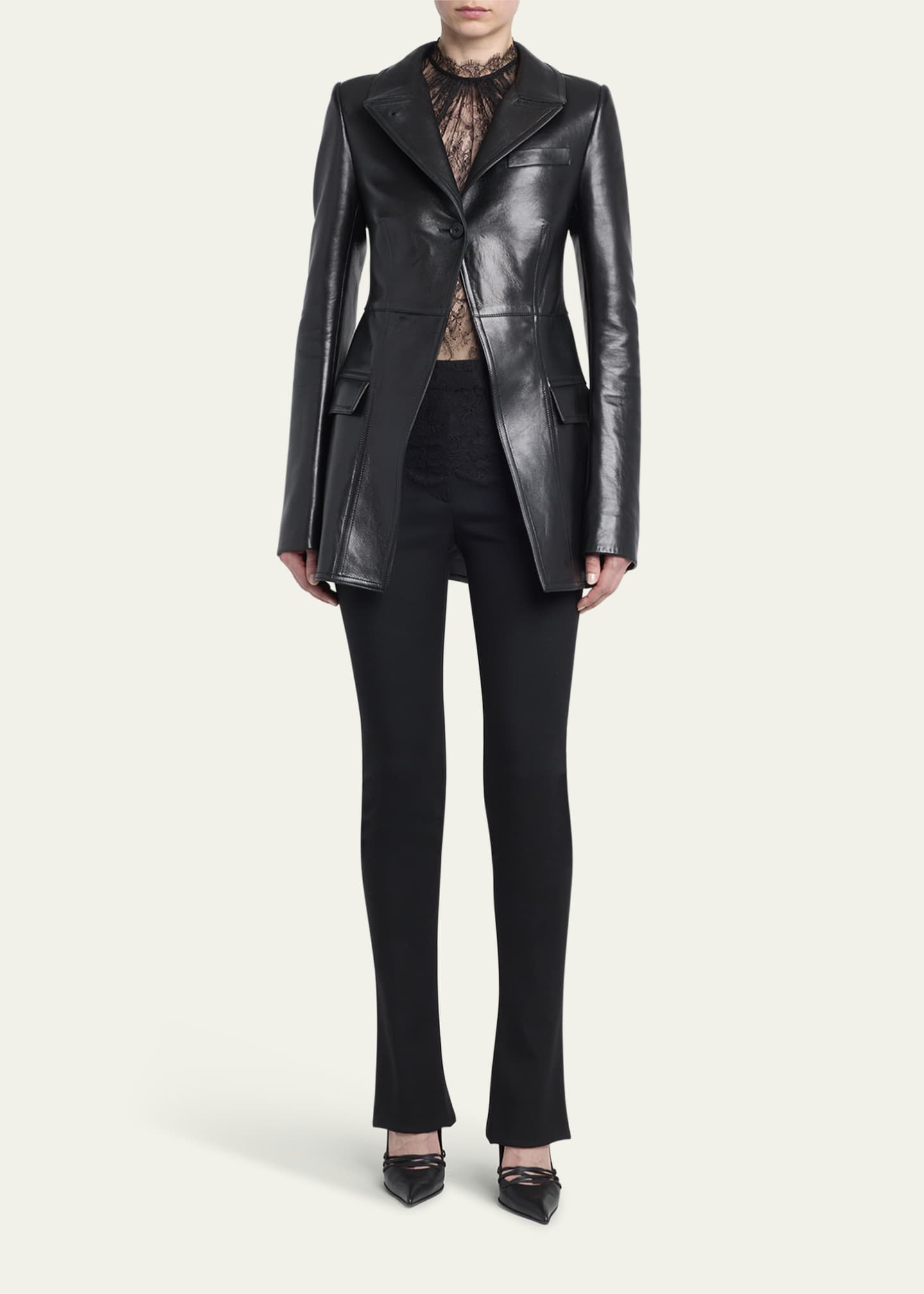 McQueen Scalloped Sheer Floral Lace Halter Top - Bergdorf Goodman