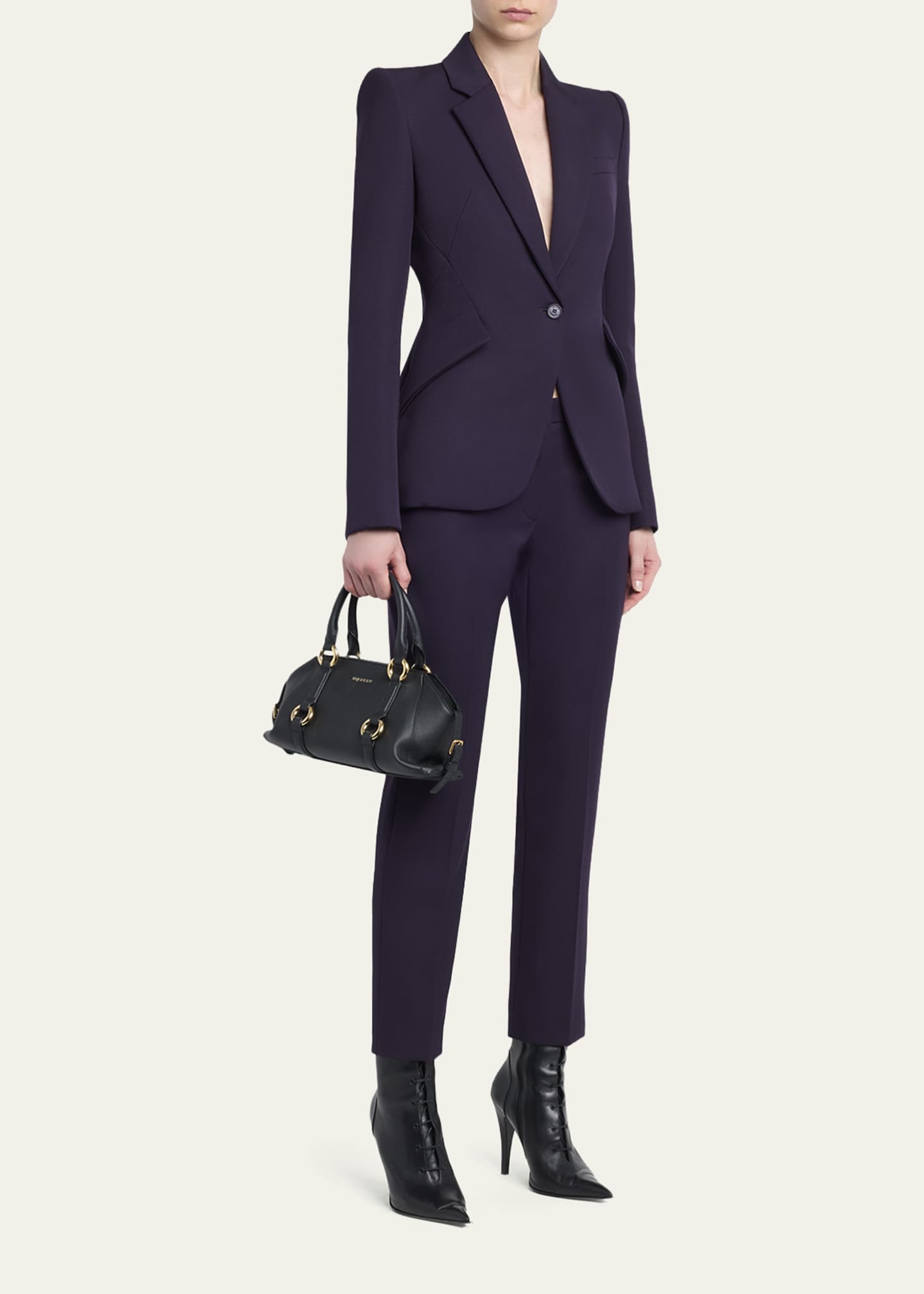 McQueen Farringdon Small Elongated Calf Leather Crossbody Bag ...