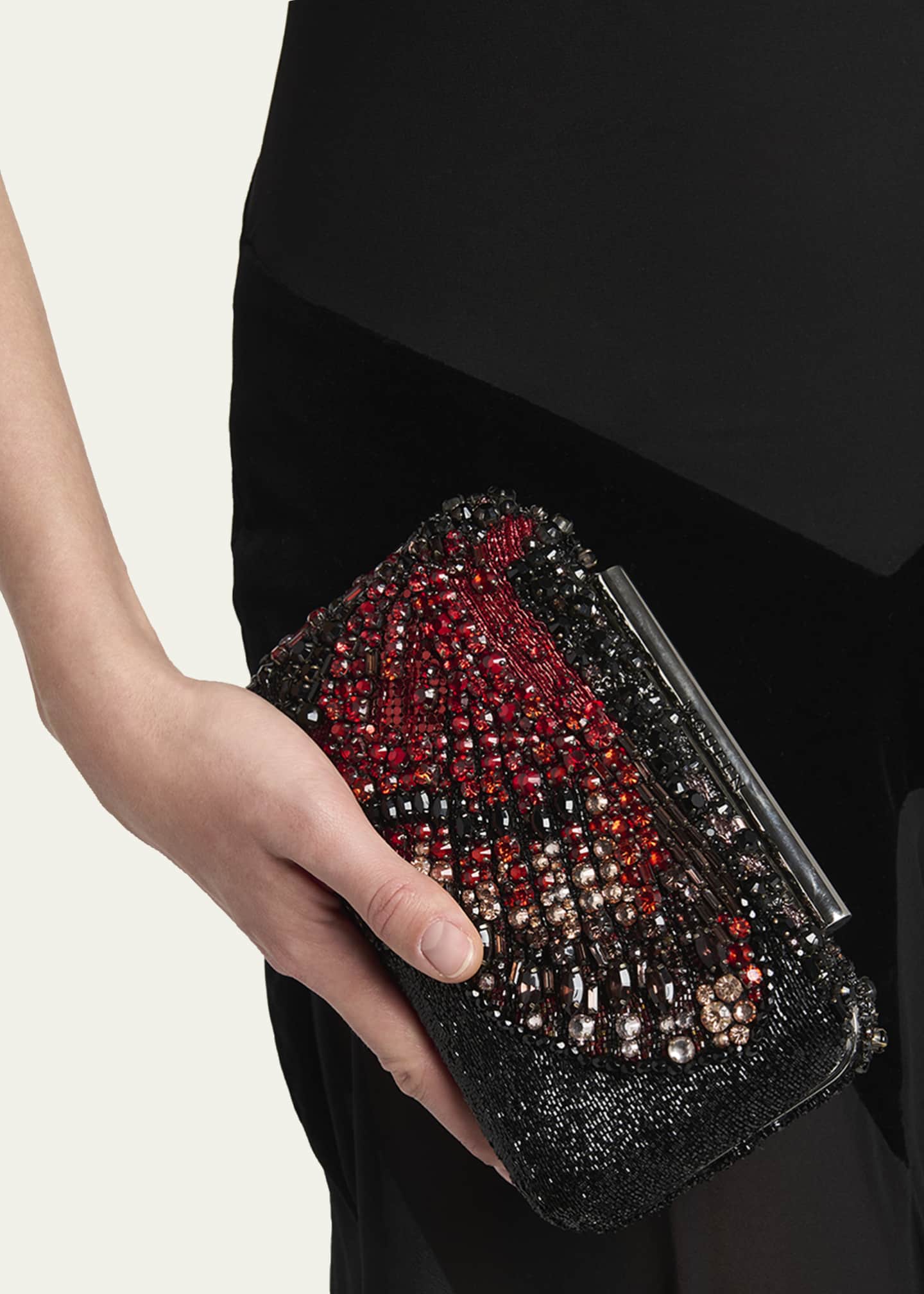 McQueen T-Bar Butterfly Beaded Box Clutch Bag - Bergdorf Goodman