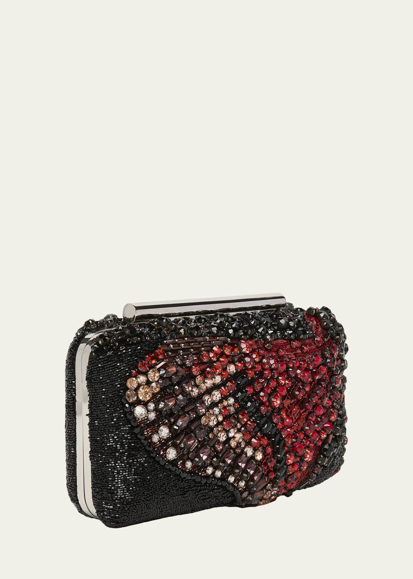 McQueen T-Bar Butterfly Beaded Box Clutch Bag - Bergdorf Goodman