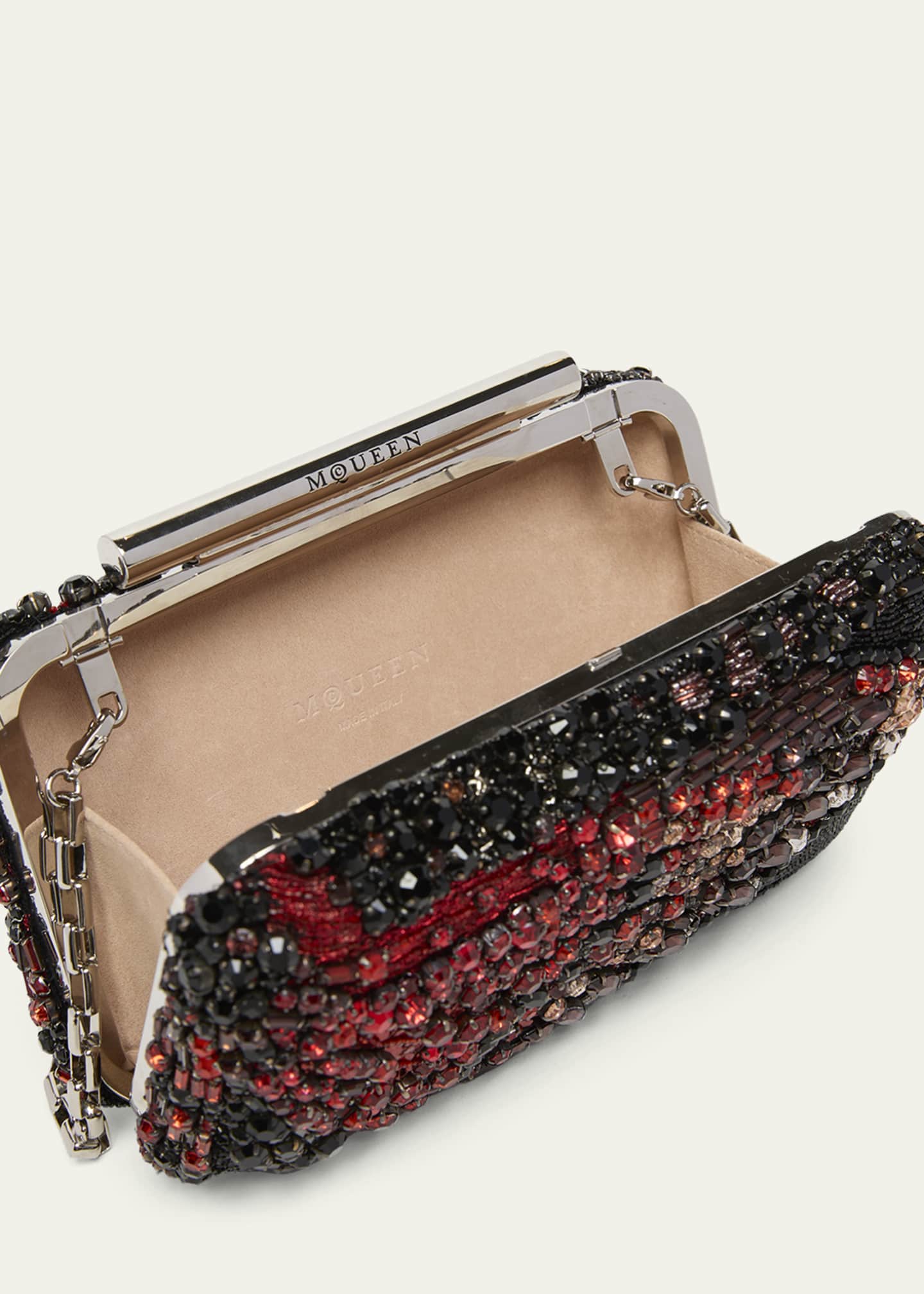 McQueen T-Bar Butterfly Beaded Box Clutch Bag - Bergdorf Goodman