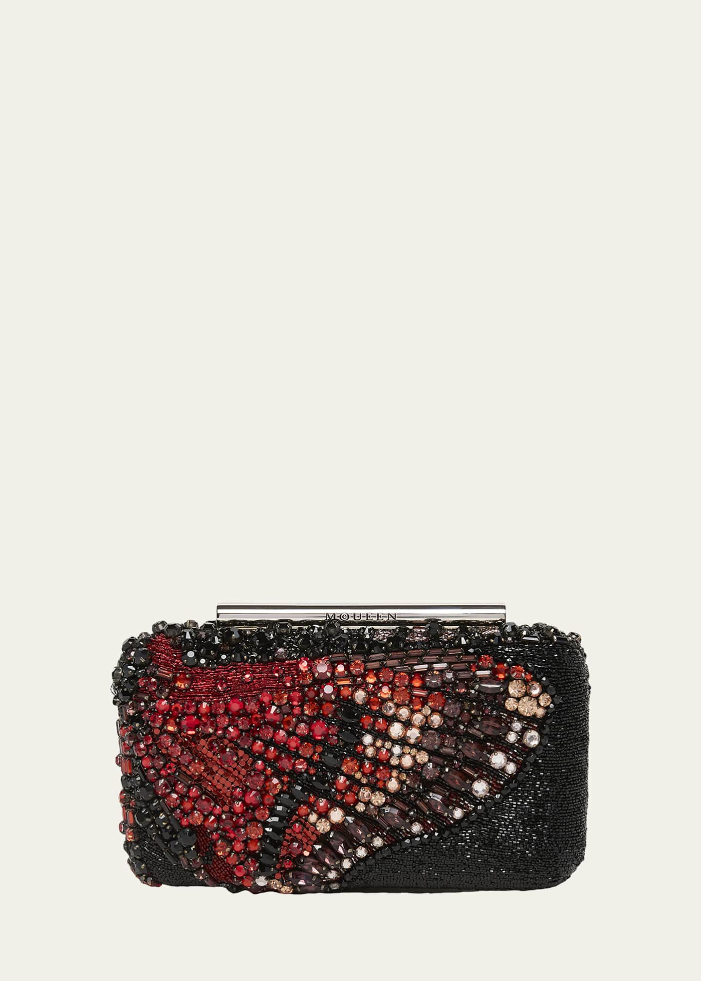 McQueen T-Bar Butterfly Beaded Box Clutch Bag - Bergdorf Goodman