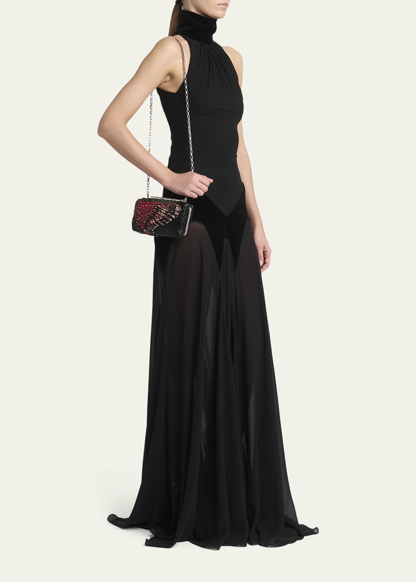 McQueen T-Bar Butterfly Beaded Box Clutch Bag - Bergdorf Goodman