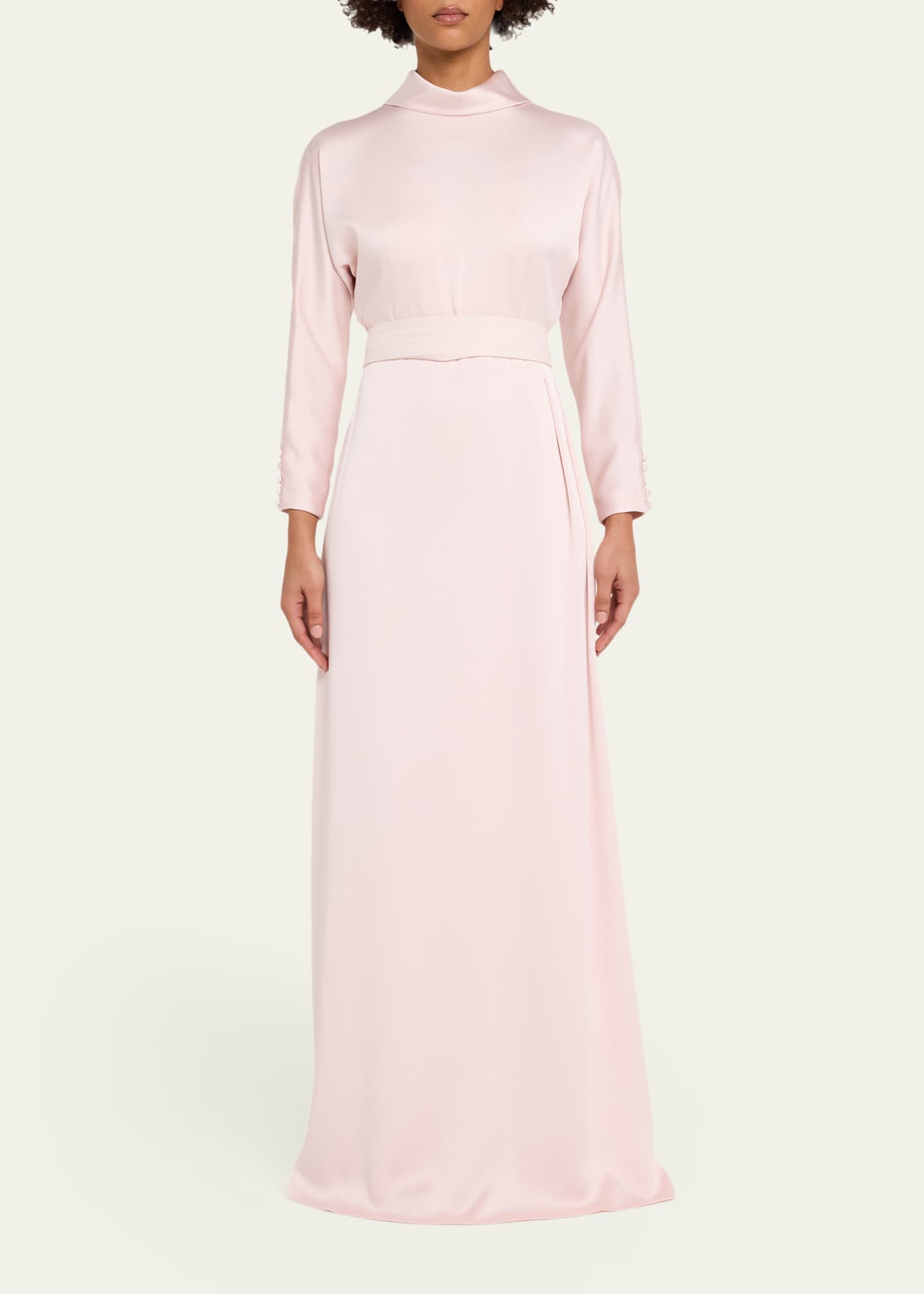 Rickie Freeman for Teri Jon Belted High-Collar Gown - Bergdorf Goodman