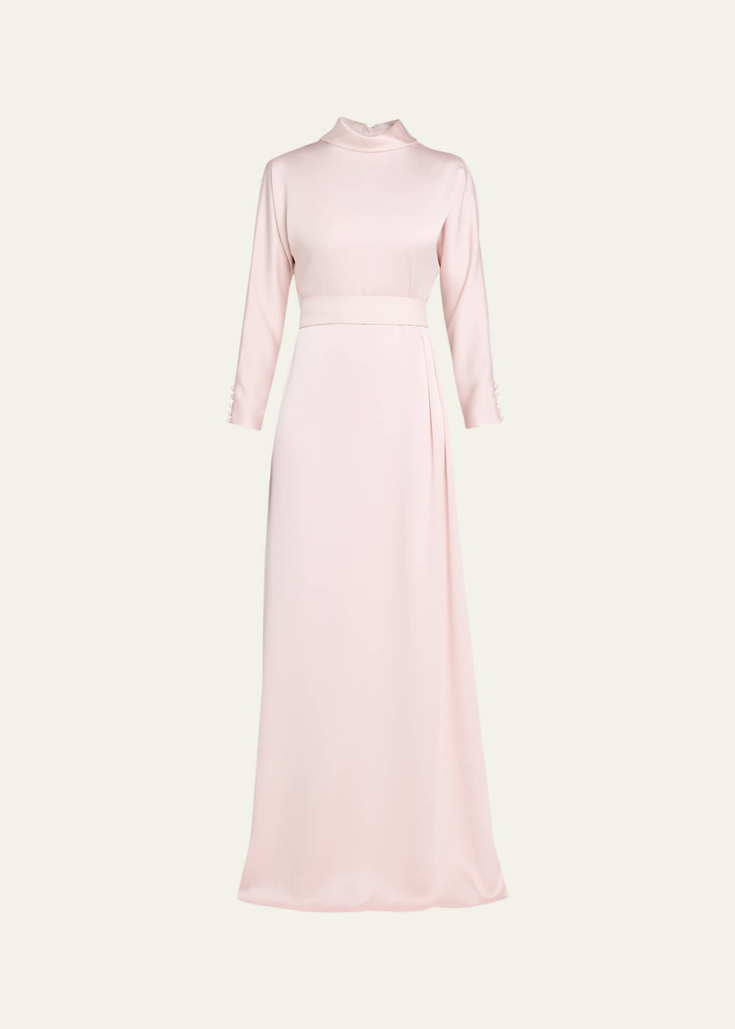 Rickie Freeman for Teri Jon Belted High-Collar Gown - Bergdorf Goodman