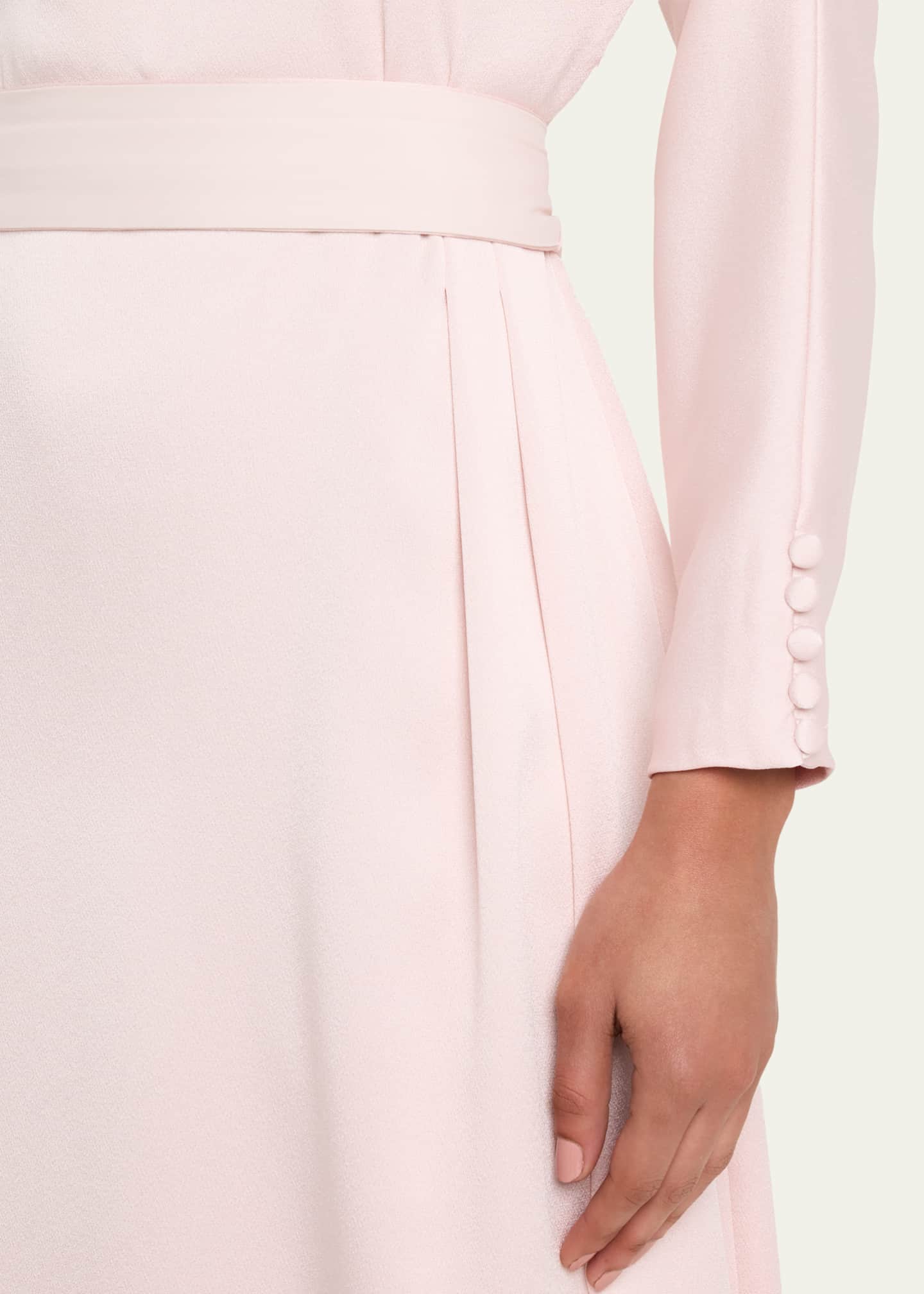 Rickie Freeman for Teri Jon Belted High-Collar Gown - Bergdorf Goodman