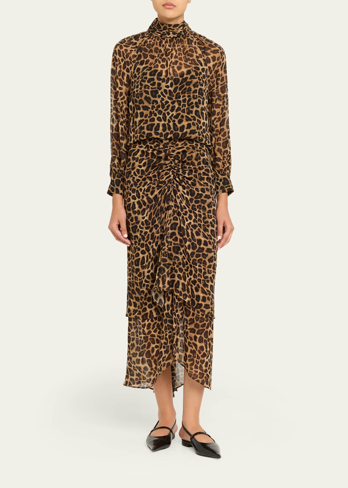 Veronica Beard Alyssa Leopard Silk Chiffon Blouse - Bergdorf Goodman