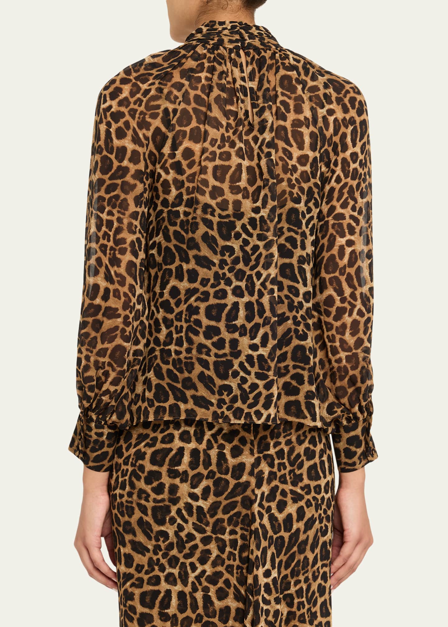 Veronica Beard Alyssa Leopard Silk Chiffon Blouse - Bergdorf Goodman