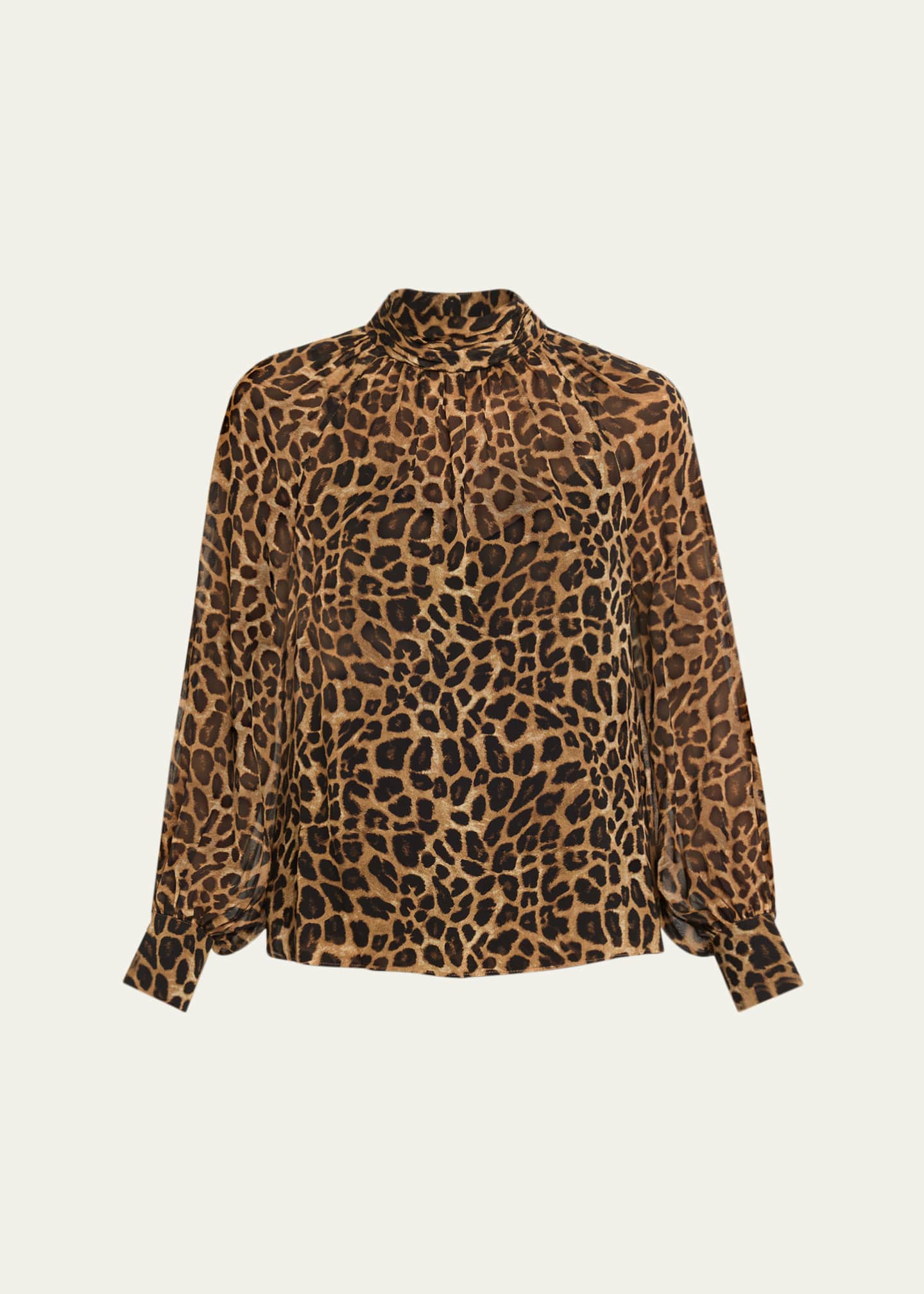 Veronica Beard Alyssa Leopard Silk Chiffon Blouse - Bergdorf Goodman