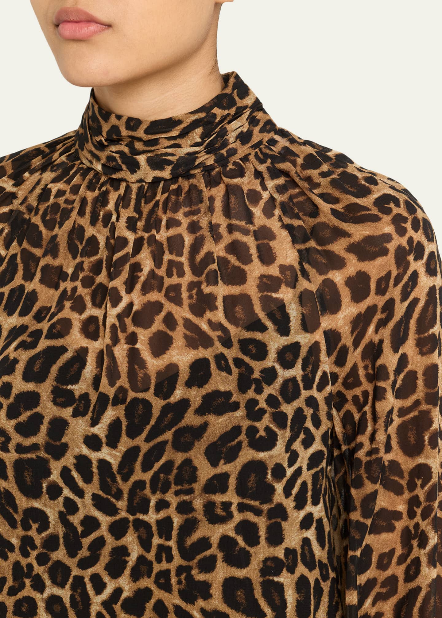 Veronica Beard Alyssa Leopard Silk Chiffon Blouse - Bergdorf Goodman