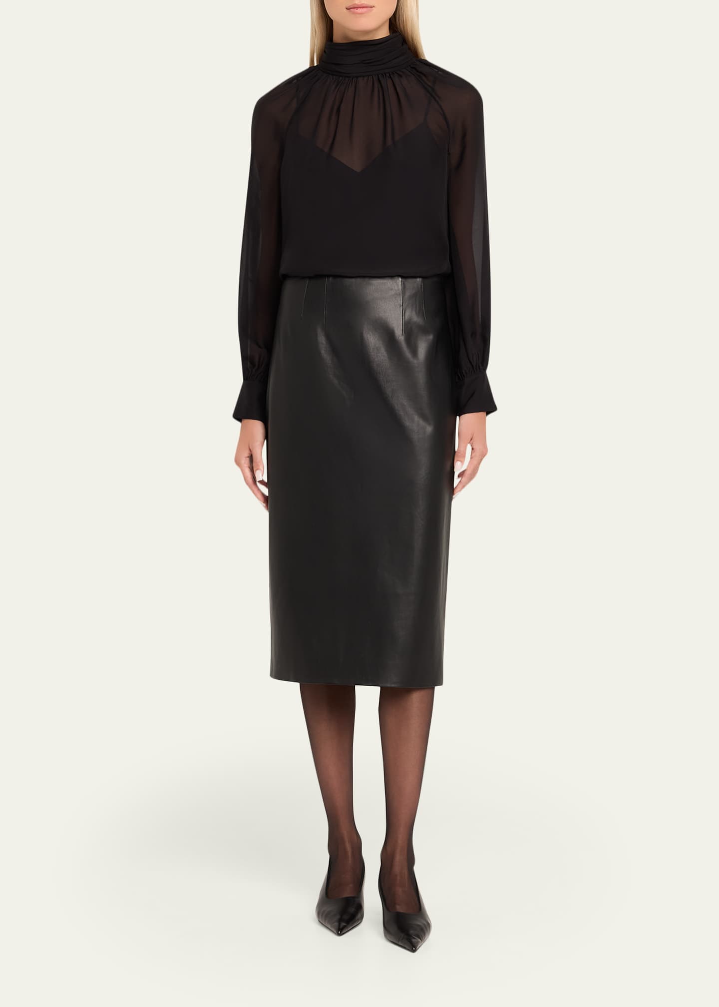 Veronica Beard Holmes Vegan Leather Pencil Skirt - Bergdorf Goodman