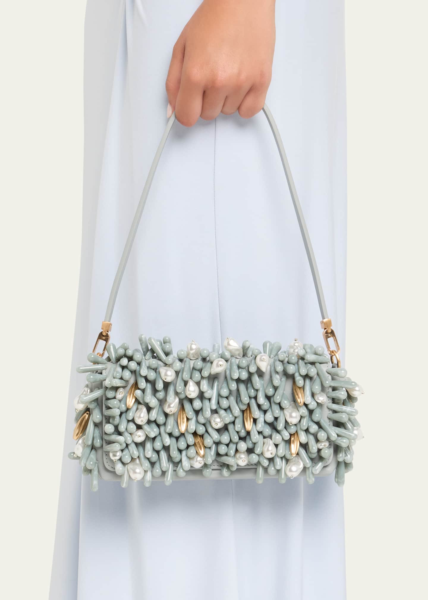 Cult Gaia Perla Beaded Leather Shoulder Bag - Bergdorf Goodman