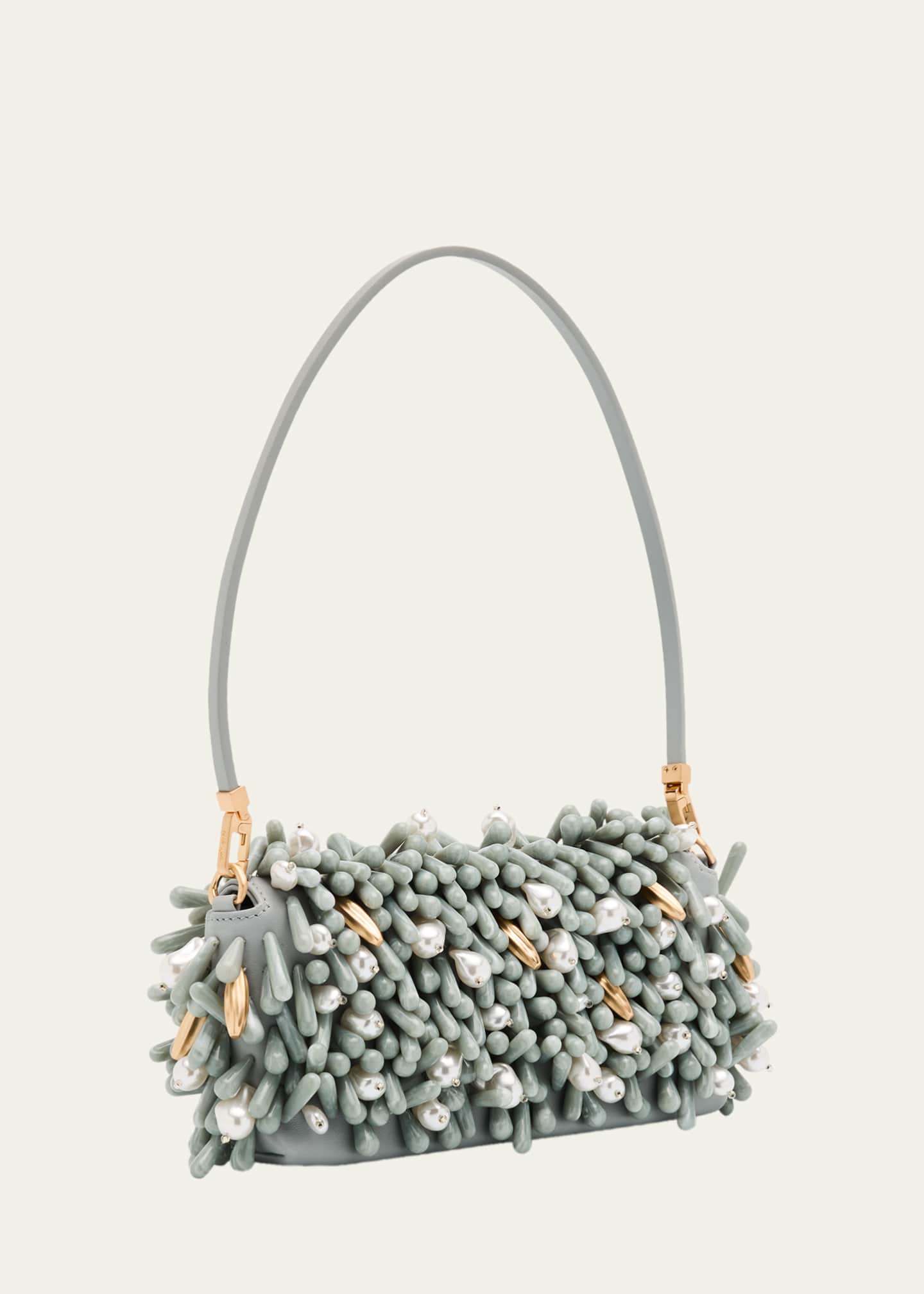 Cult Gaia Perla Beaded Leather Shoulder Bag - Bergdorf Goodman