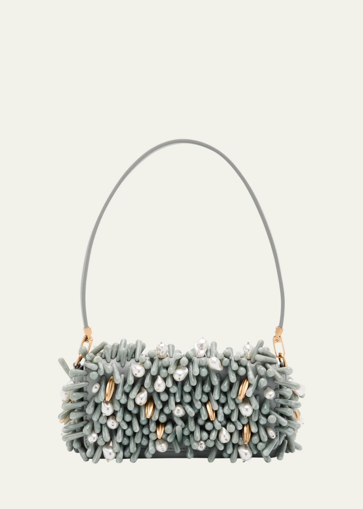 Cult Gaia Perla Beaded Leather Shoulder Bag - Bergdorf Goodman