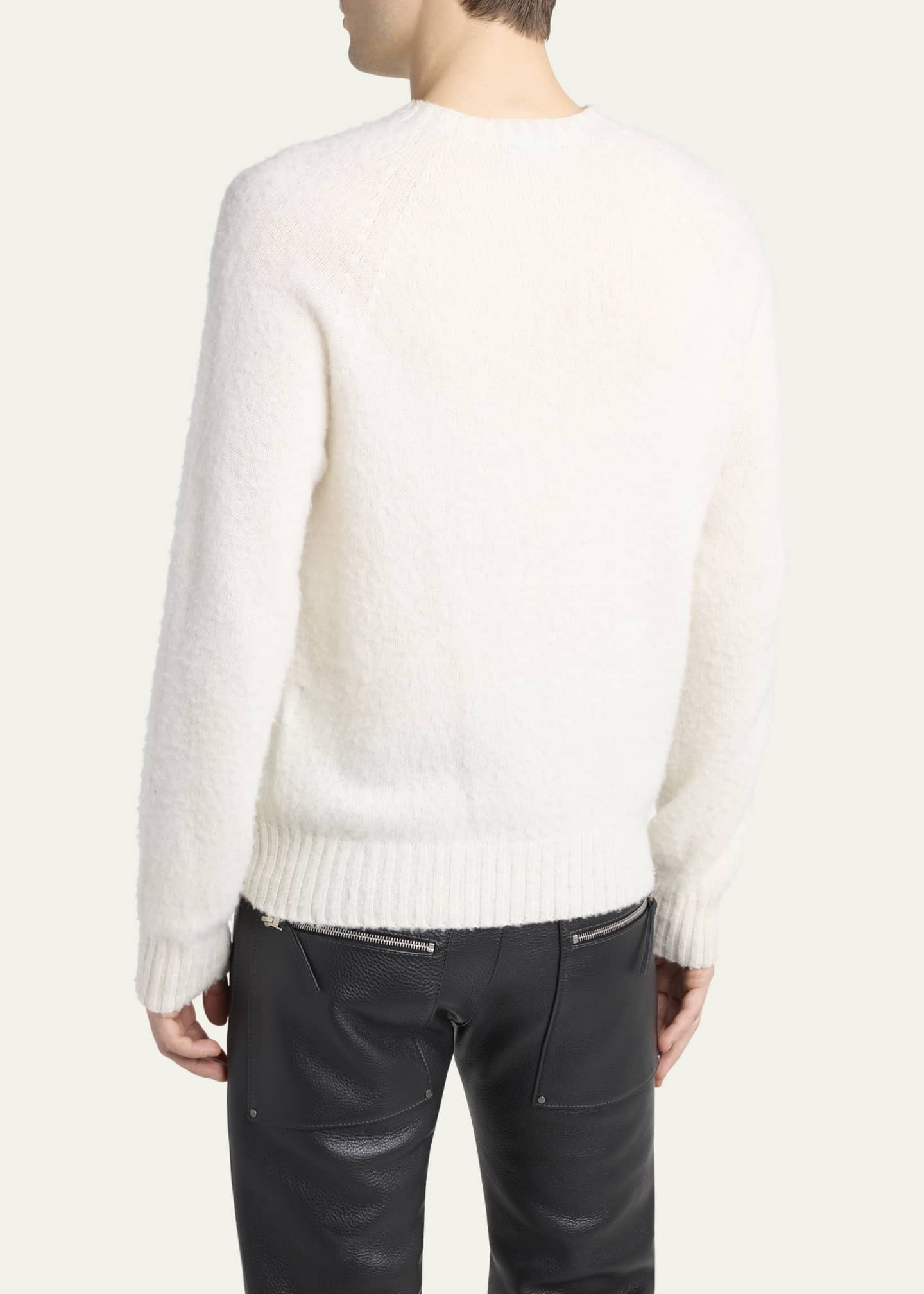 TOM FORD Men's Cashmere Scottish Teasel Crewneck Sweater - Bergdorf Goodman
