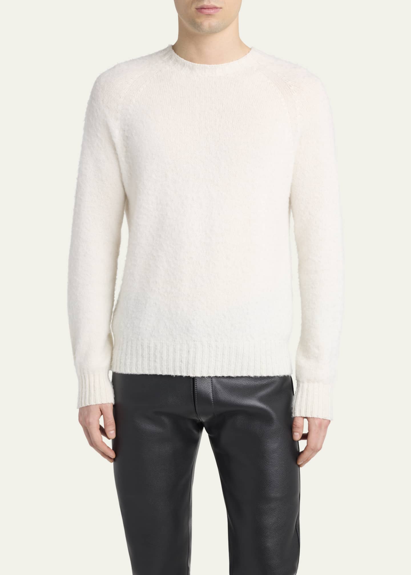 TOM FORD Men's Cashmere Scottish Teasel Crewneck Sweater - Bergdorf Goodman