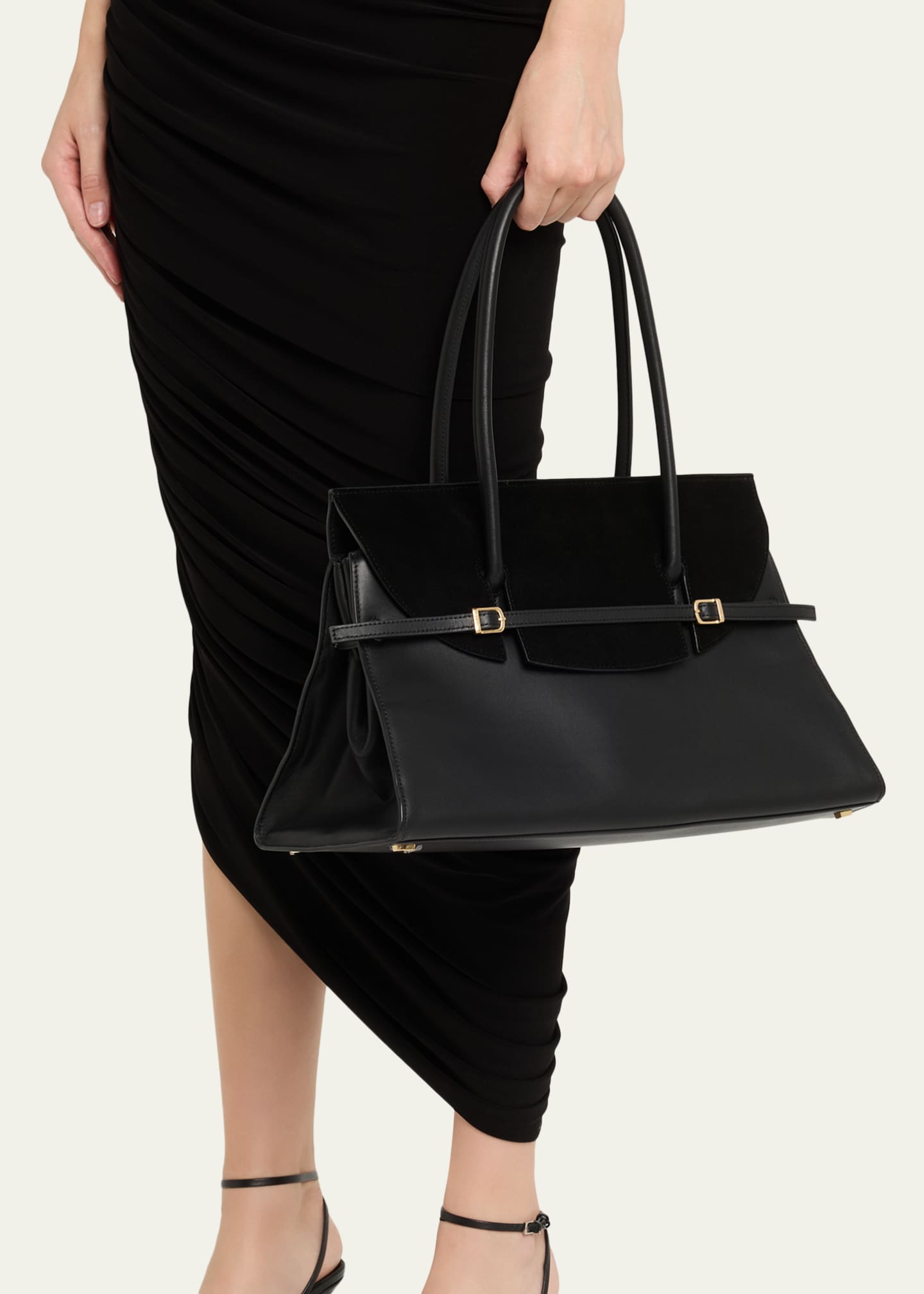 SIMKHAI River Suede Flap Leather Shoulder Bag - Bergdorf Goodman