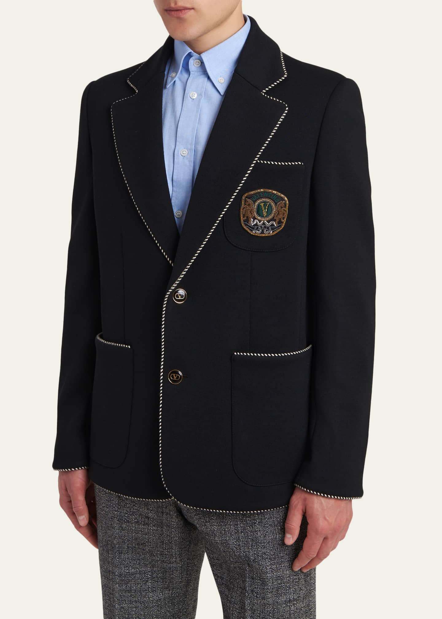 Valentino Garavani Men's Valentino Single Breasted Wool Jacket with ...