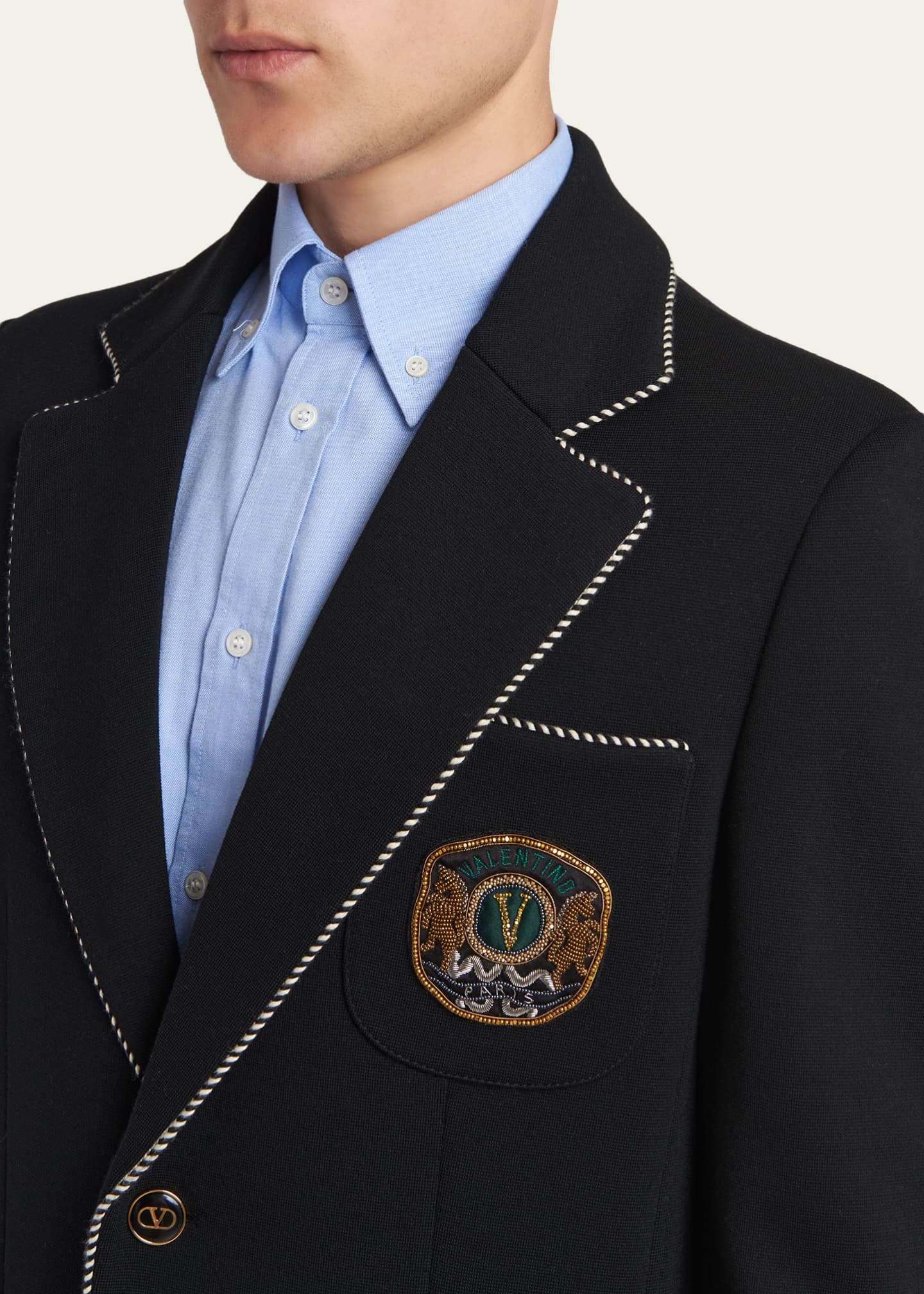 Valentino Garavani Men's Valentino Single Breasted Wool Jacket with ...