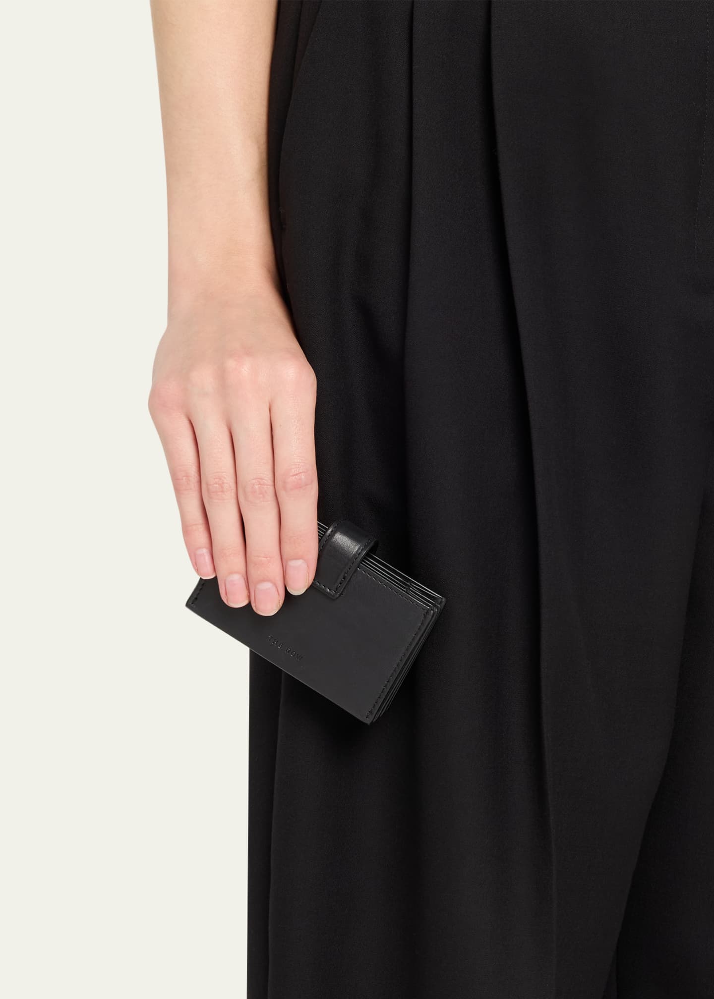 THE ROW Pick Stitch Leather Card Case - Bergdorf Goodman