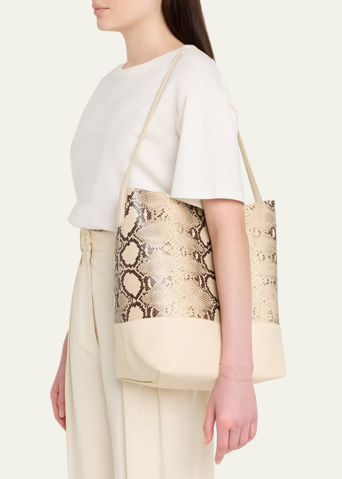 Mansur Gavriel Everyday Cabas Snakeskin-Embossed Tote Bag - Bergdorf ...