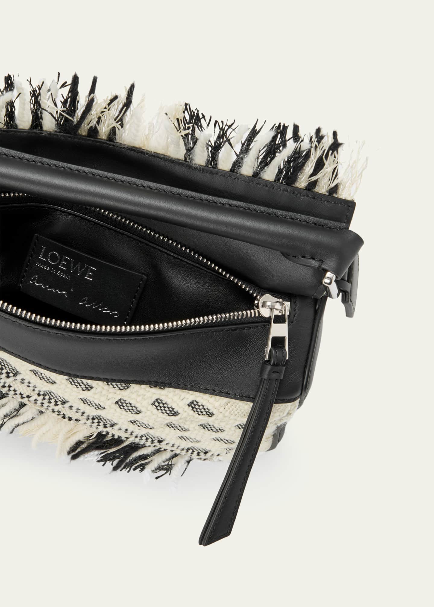 Loewe x Albers Puzzle Small Fringe Shoulder Bag in Woven Textile ...