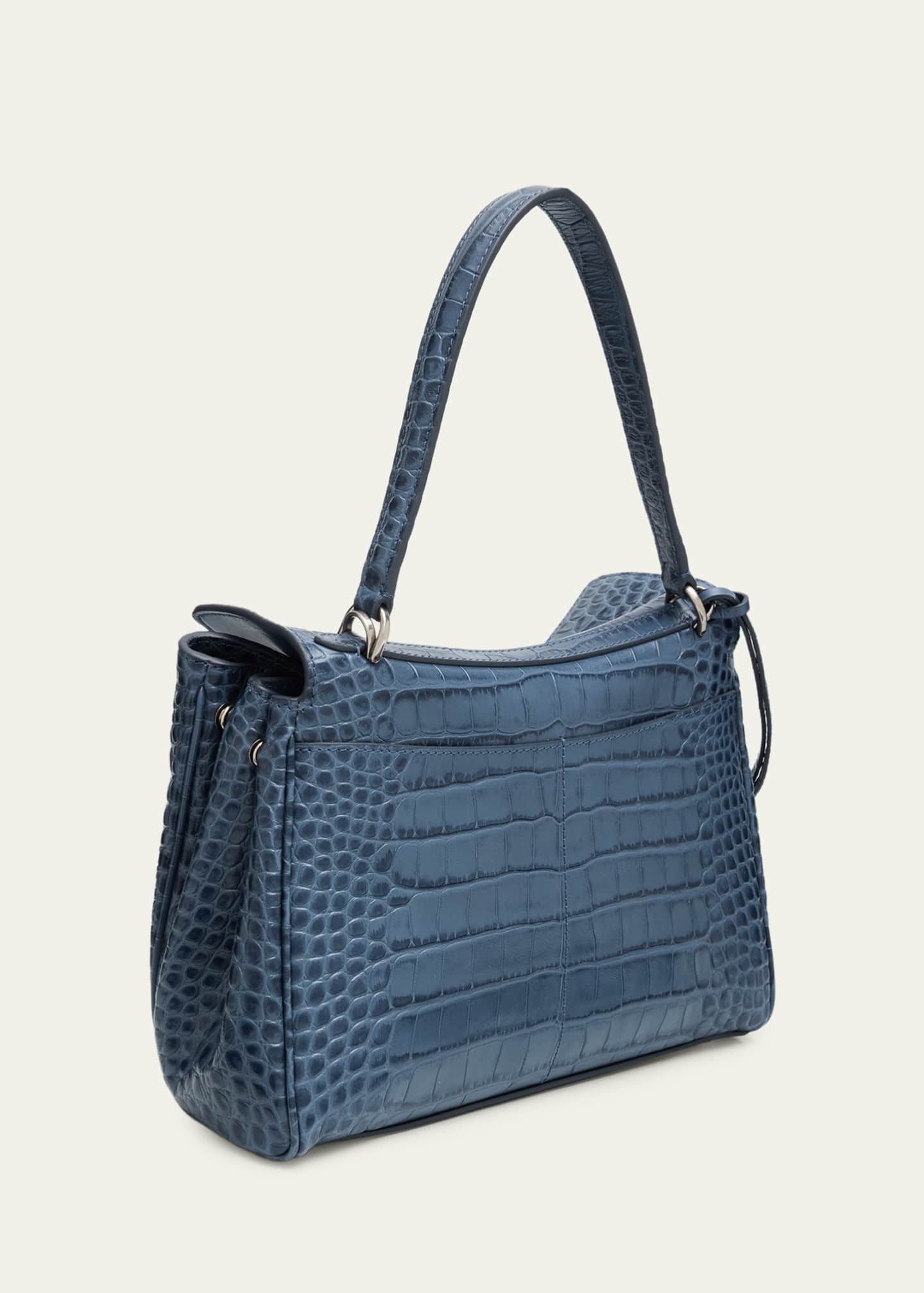Balenciaga Rodeo Croc-Embossed Leather Top-Handle Bag - Bergdorf Goodman
