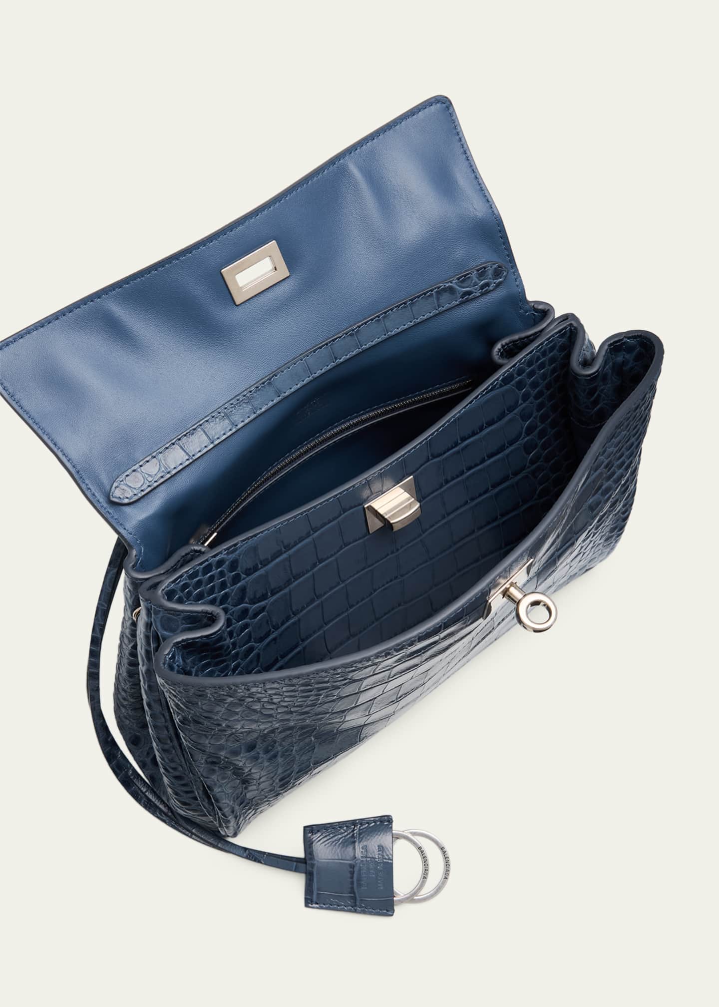 Balenciaga Rodeo Croc-Embossed Leather Top-Handle Bag - Bergdorf Goodman