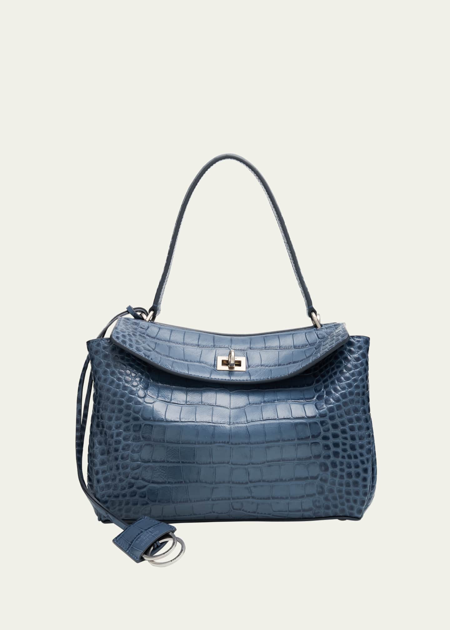 Balenciaga Rodeo Croc-Embossed Leather Top-Handle Bag - Bergdorf Goodman