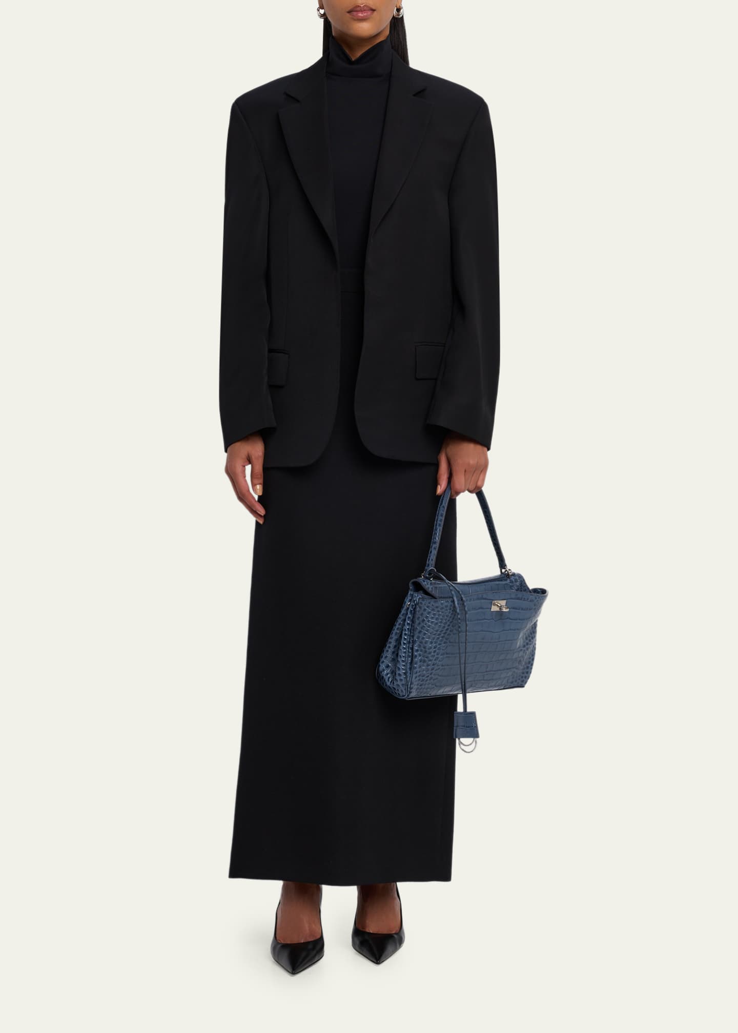 Balenciaga Rodeo Croc-Embossed Leather Top-Handle Bag - Bergdorf Goodman