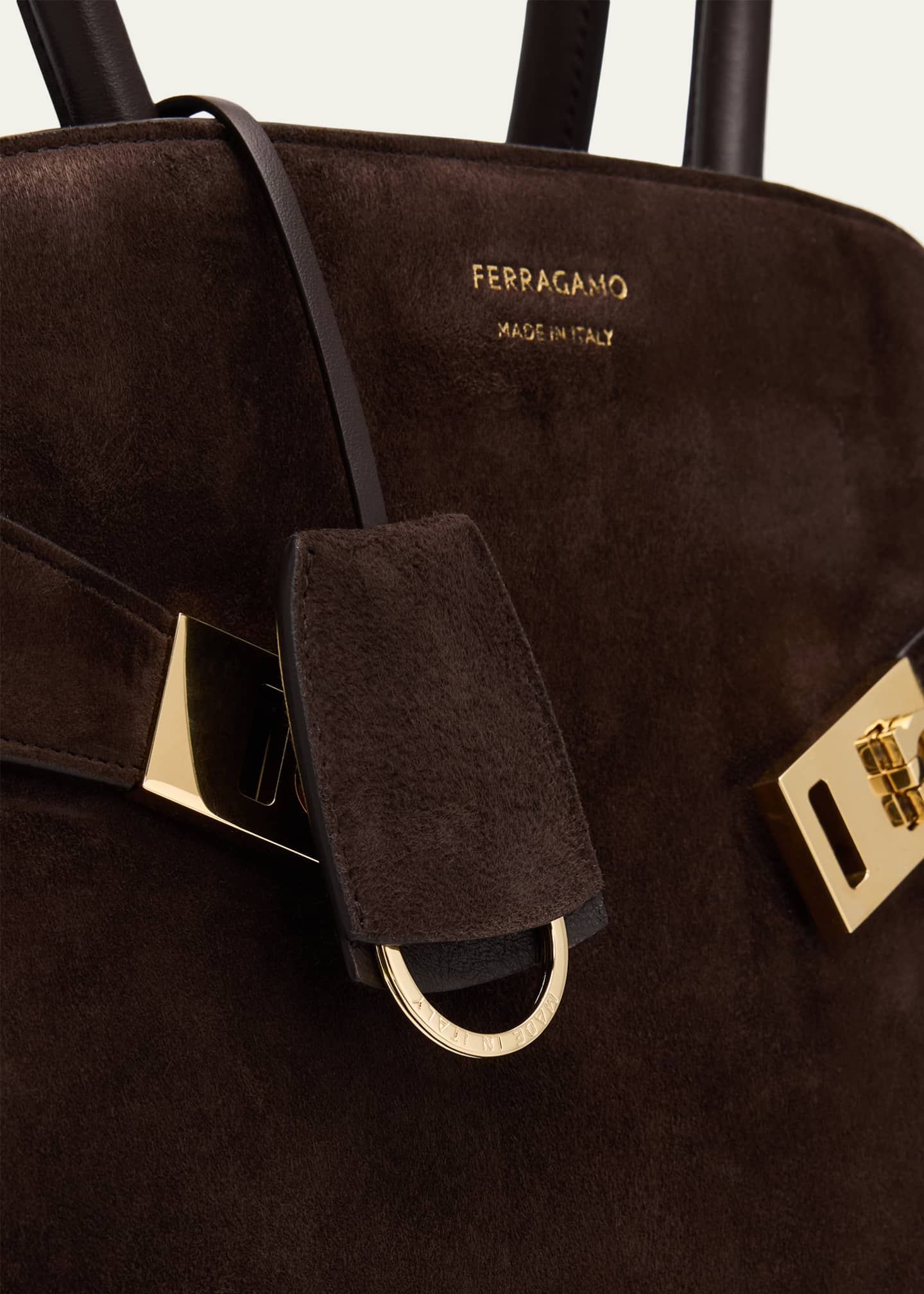 Ferragamo Hug Medium Suede Handbag - Bergdorf Goodman