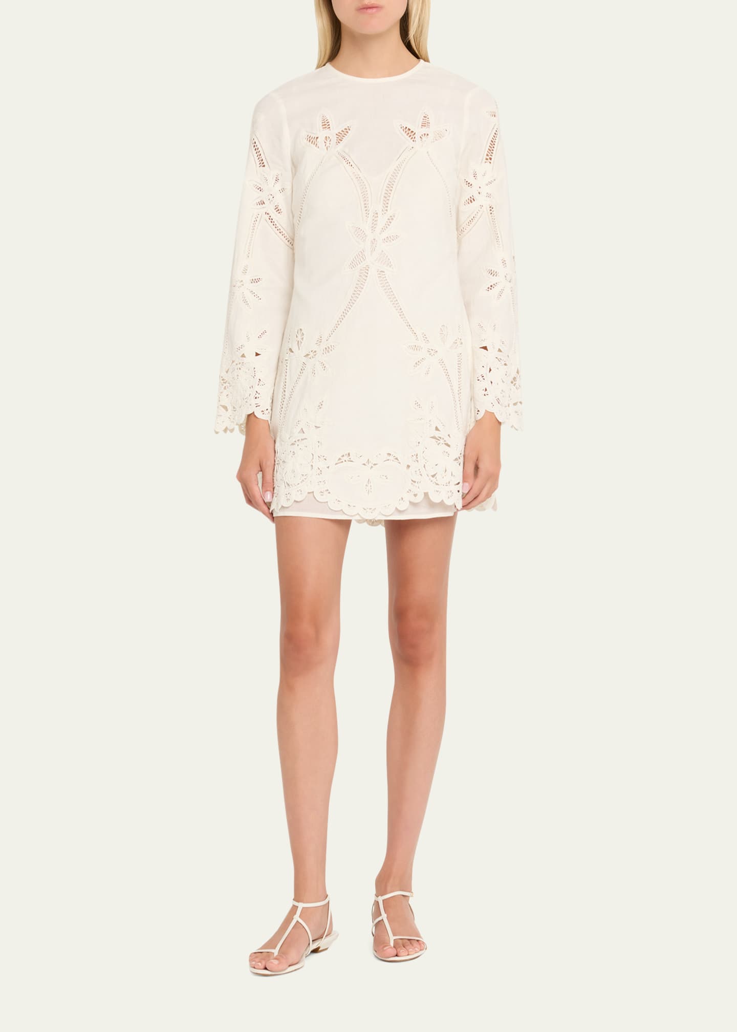 Veronica Beard Amberg Embroidered Mini Dress - Bergdorf Goodman
