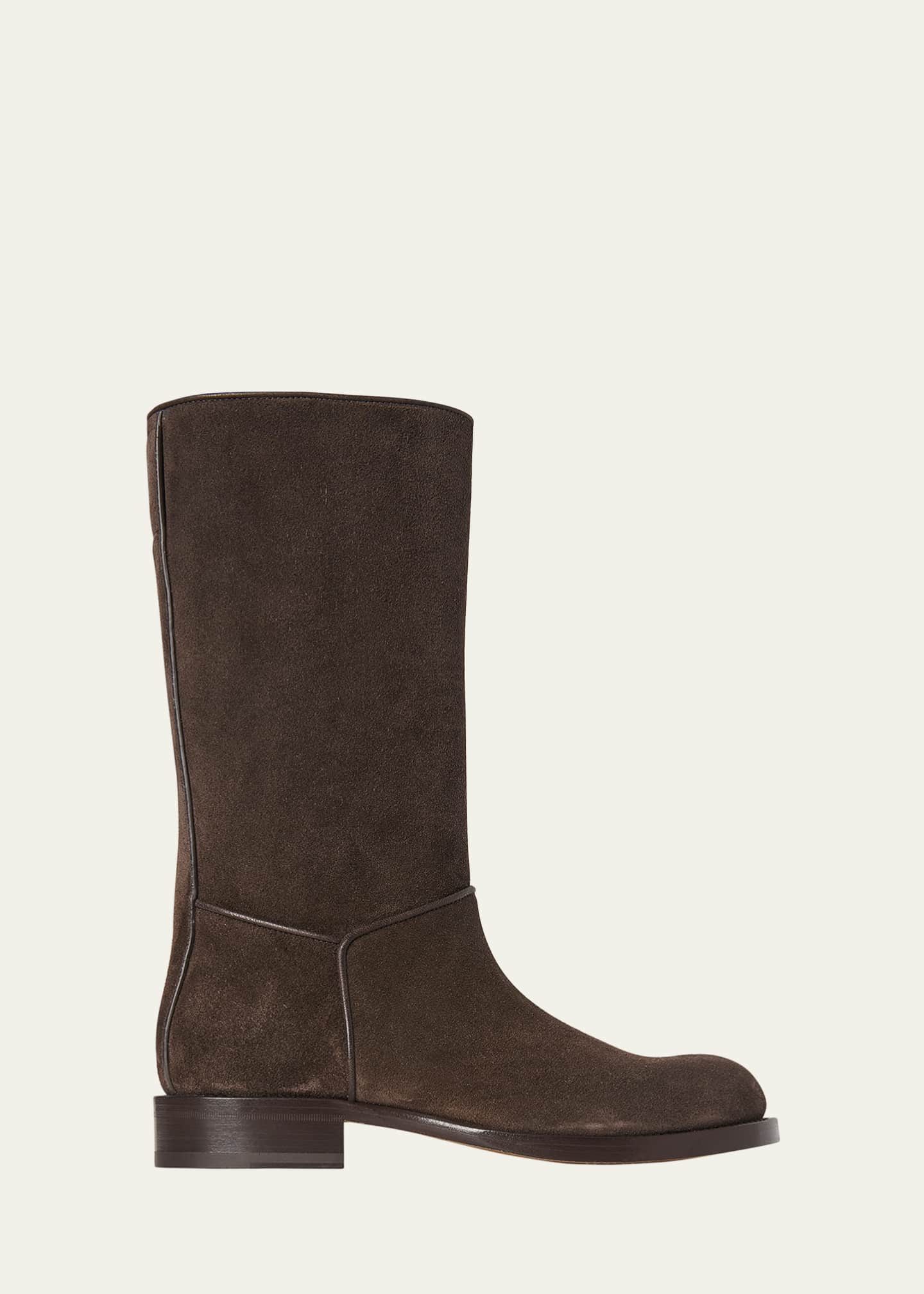 THE ROW Nobilis Suede Riding Boots - Bergdorf Goodman