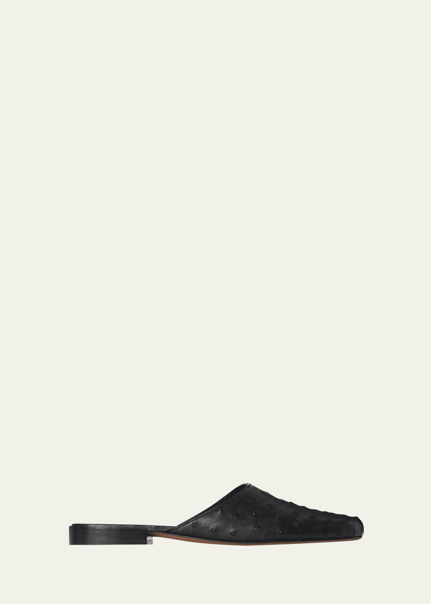 THE ROW Penelope Ostrich Leather Mules - Bergdorf Goodman