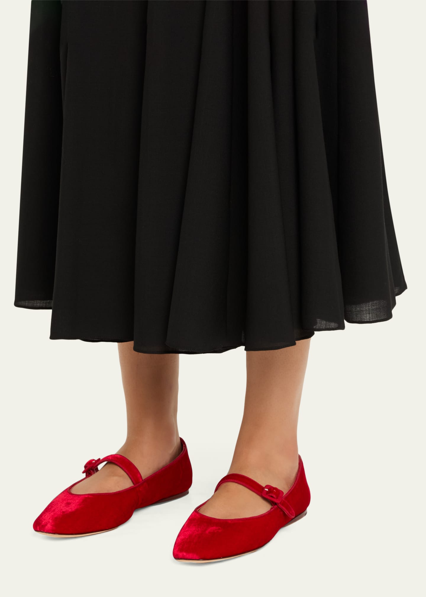 Loeffler Randall Ginger Velvet Mary Jane Ballerina Flats - Bergdorf Goodman