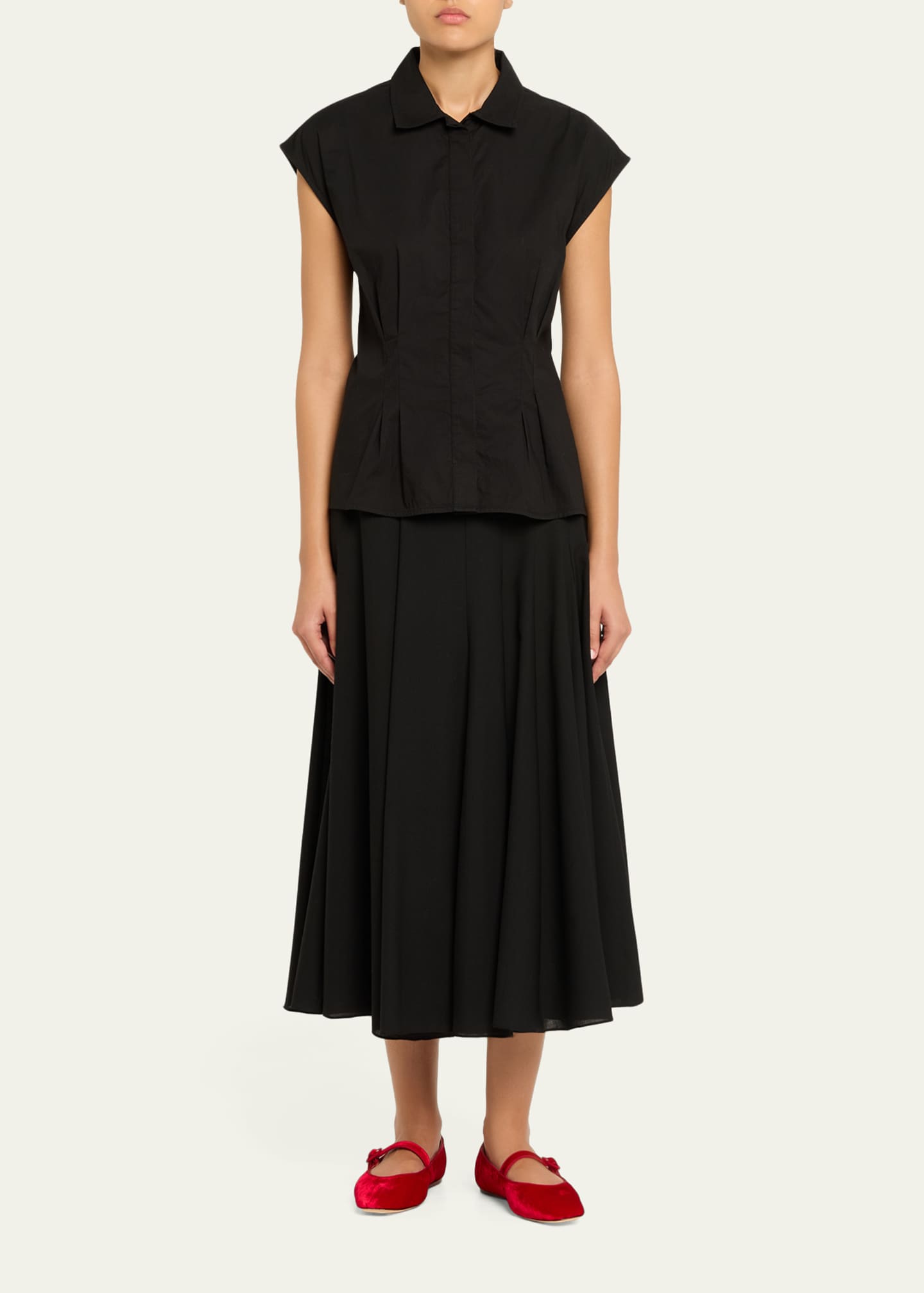 Loeffler Randall Ginger Velvet Mary Jane Ballerina Flats - Bergdorf Goodman