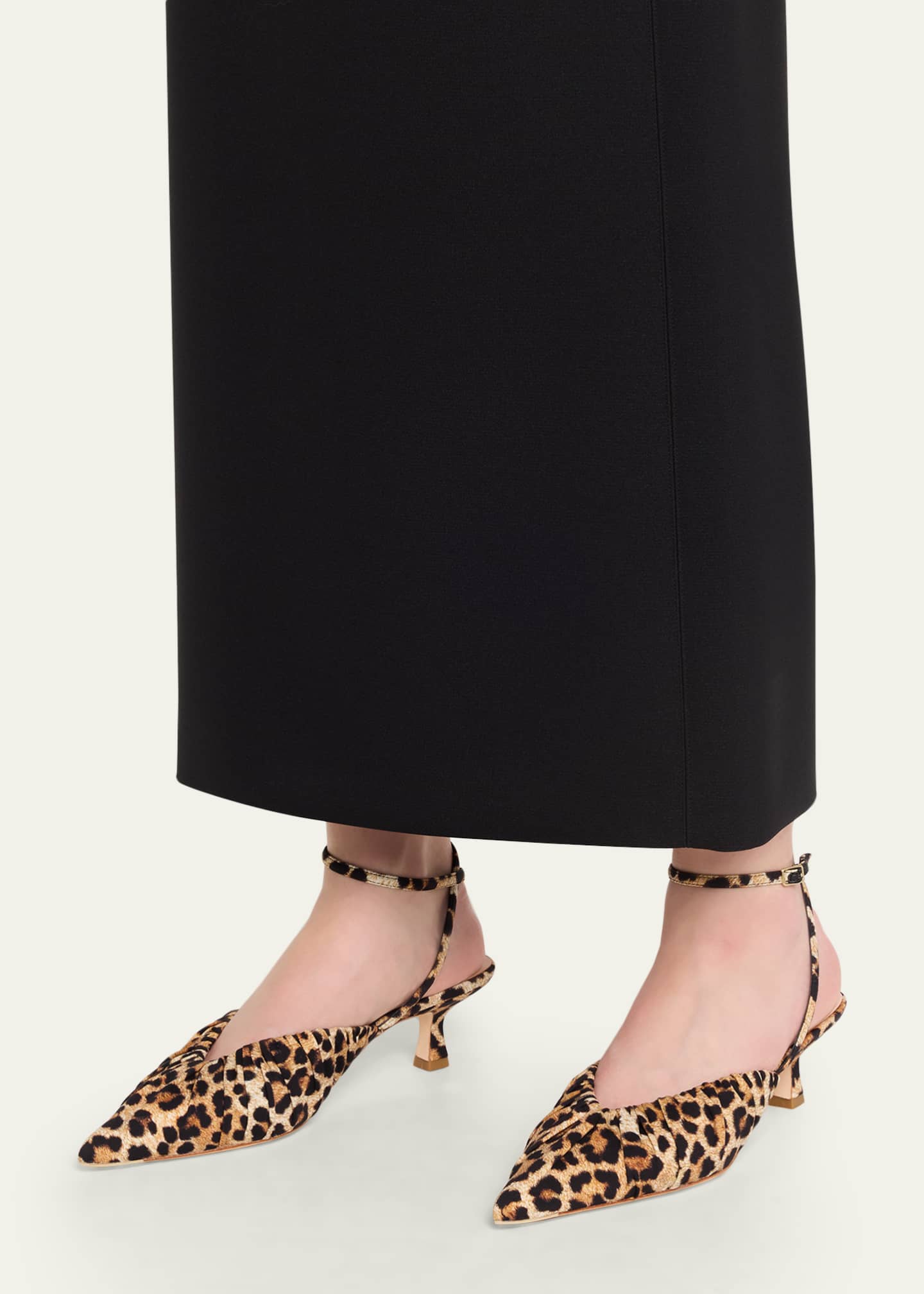 Loeffler Randall 50mm Rio Leopard Jersey Kitten-Heel Pumps - Bergdorf ...