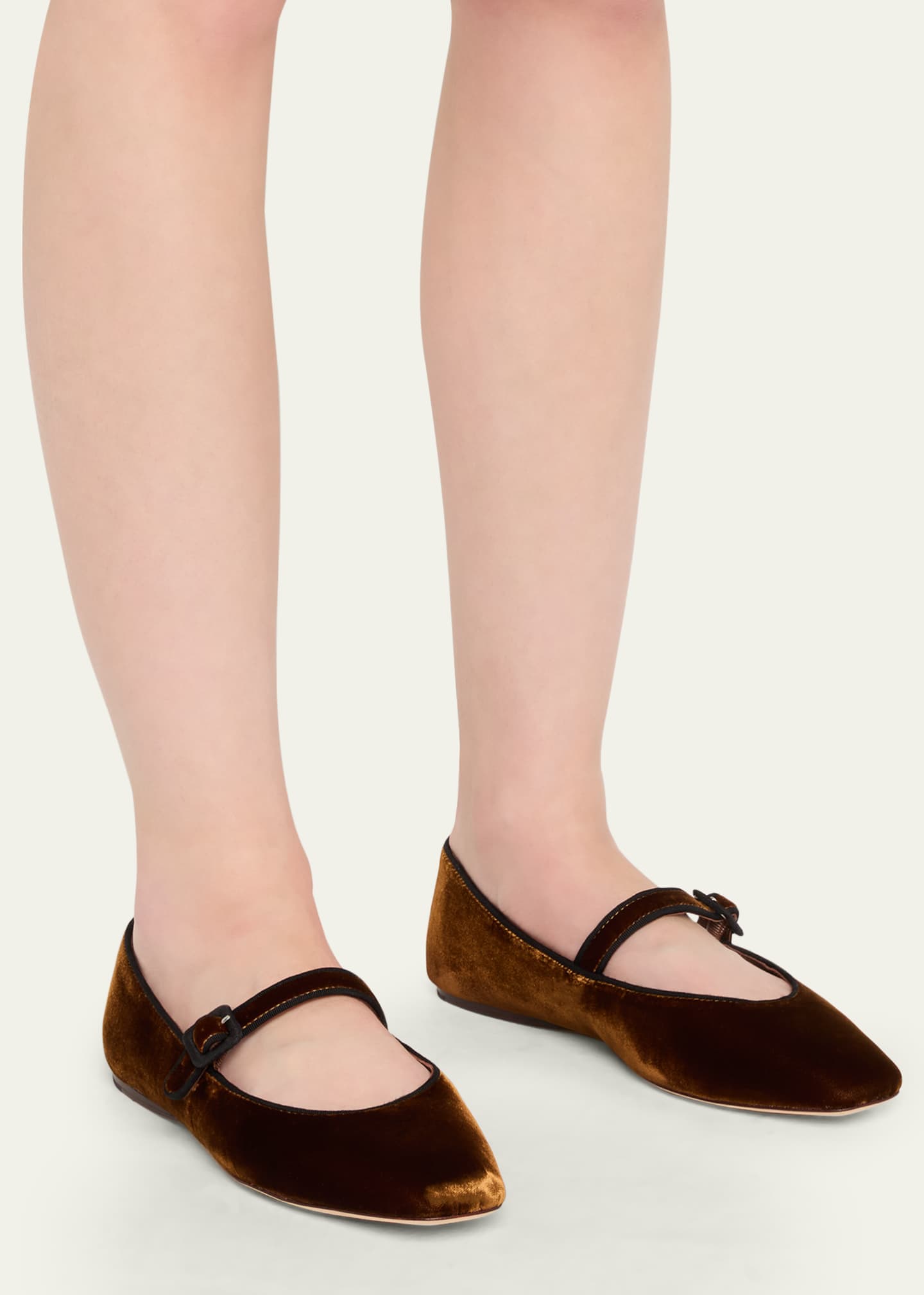 Loeffler Randall Ginger Velvet Mary Jane Ballerina Flats - Bergdorf Goodman
