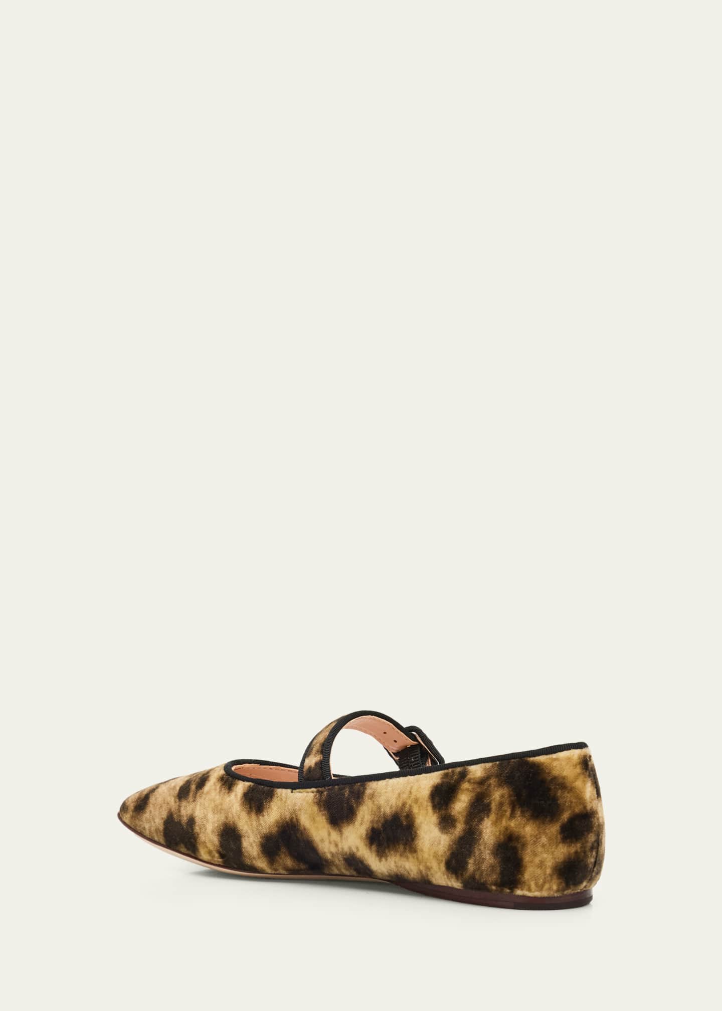 Loeffler Randall Ginger Leopard Velvet Mary Jane Ballerina Flats ...