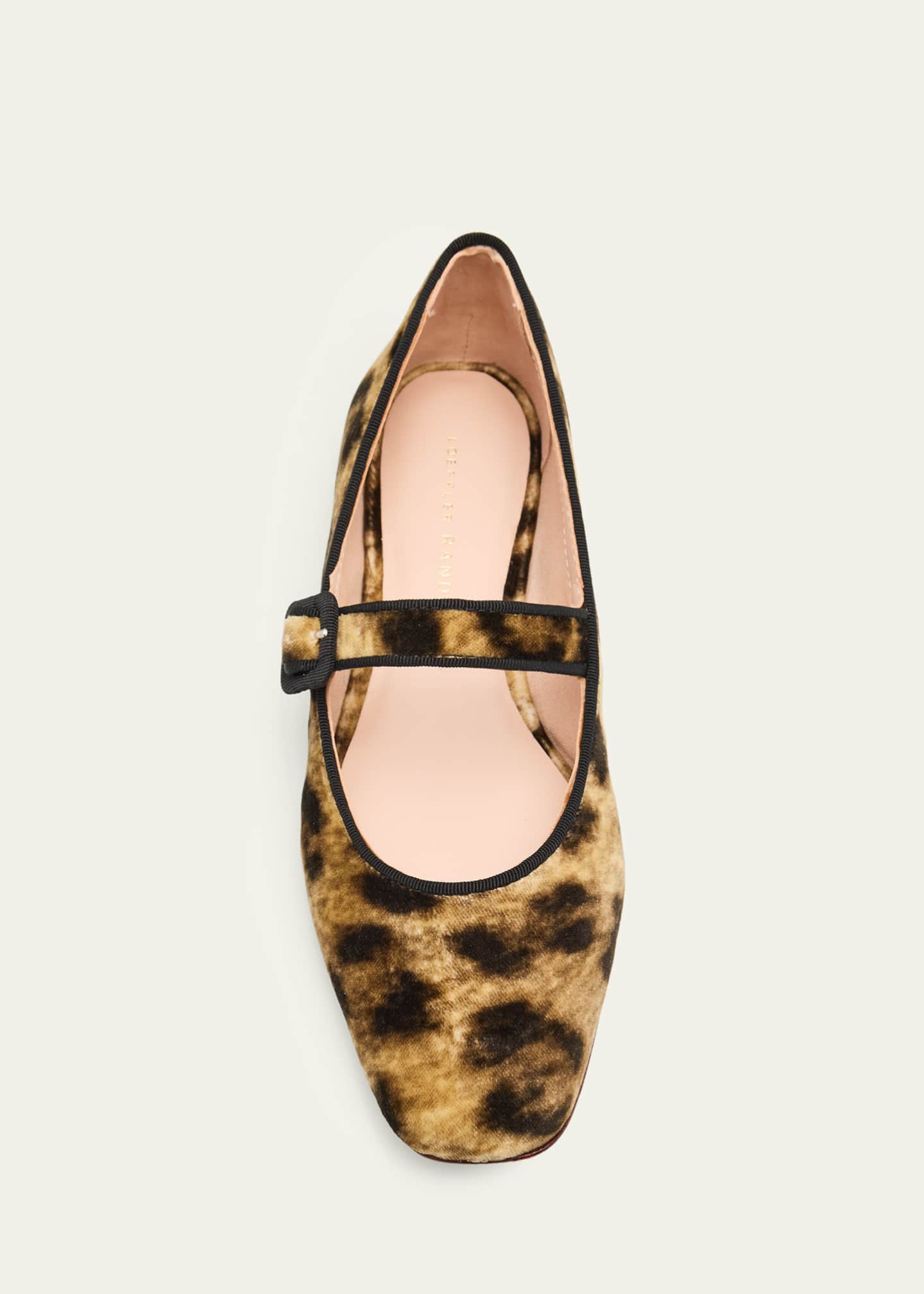Loeffler Randall Ginger Leopard Velvet Mary Jane Ballerina Flats ...