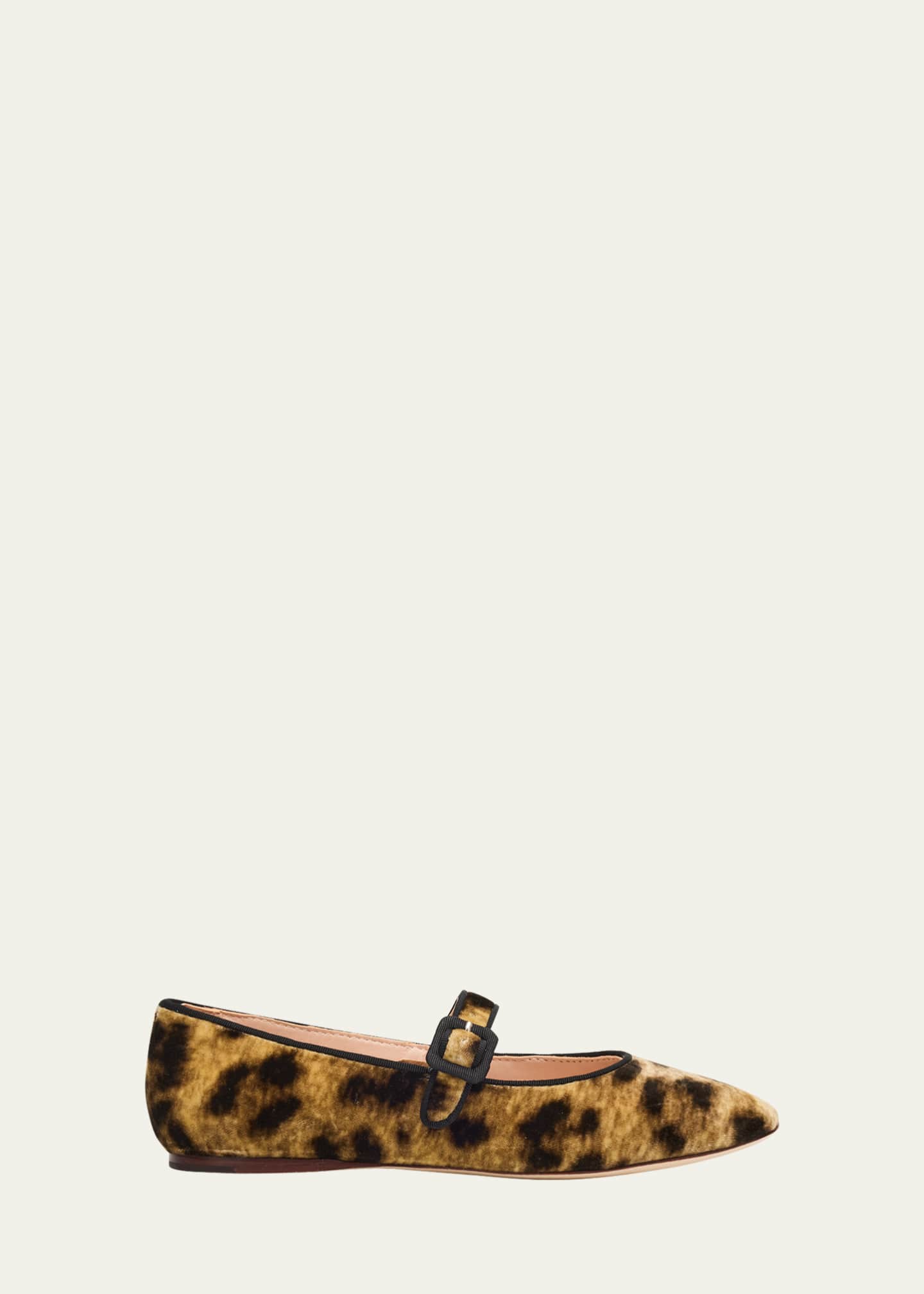 Loeffler Randall Ginger Leopard Velvet Mary Jane Ballerina Flats ...