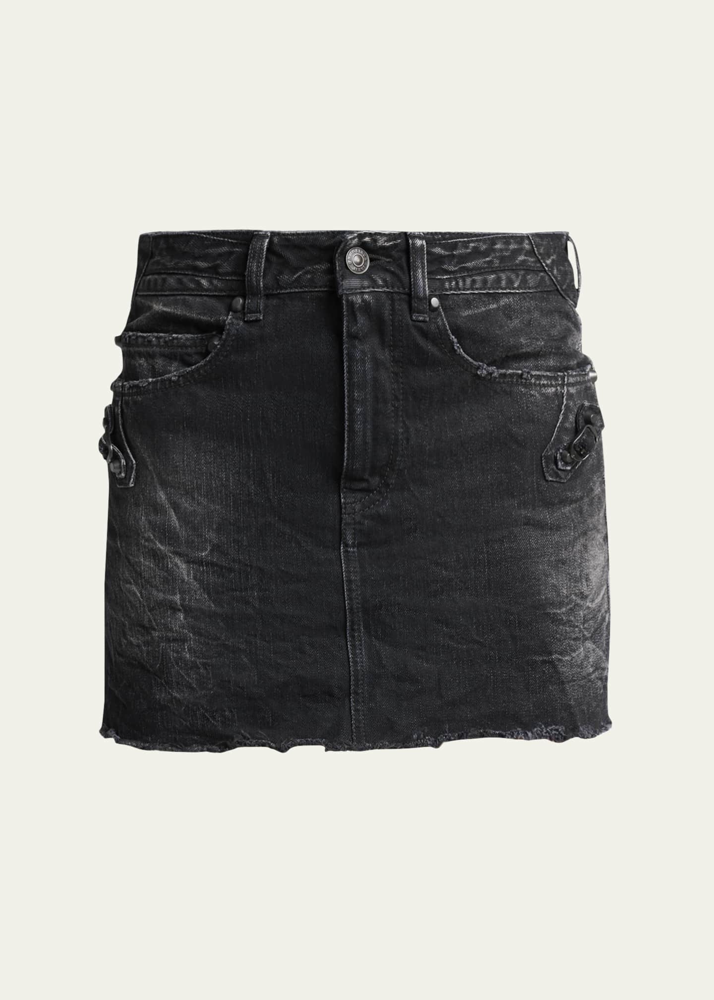 Balenciaga City Denim Mini Skirt - Bergdorf Goodman