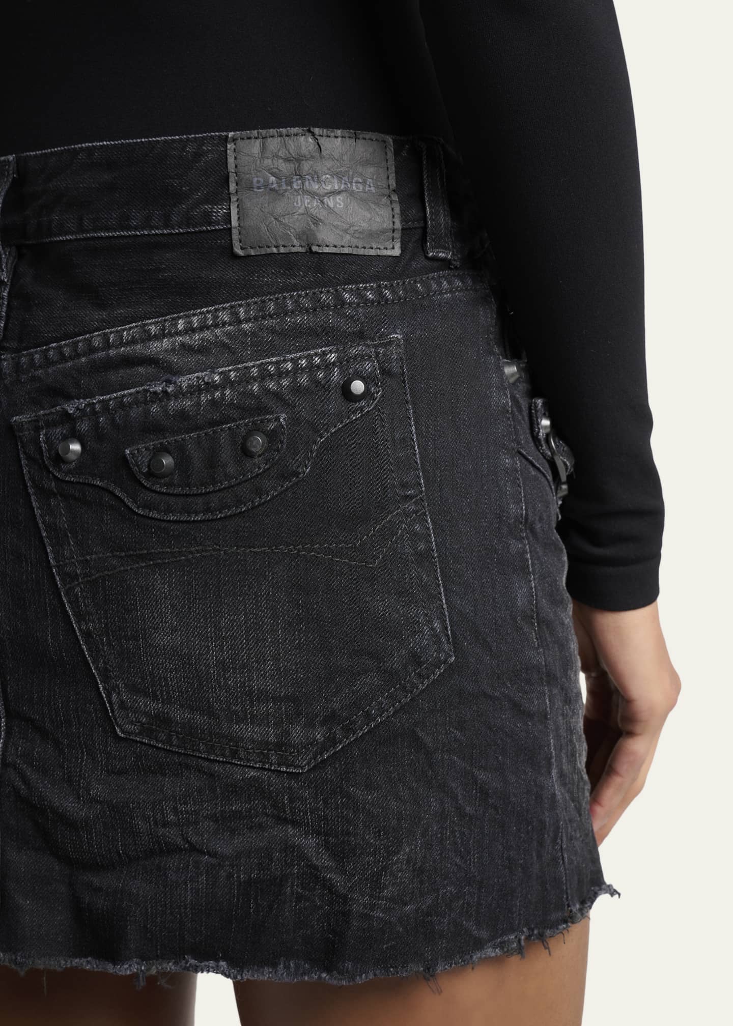 Balenciaga City Denim Mini Skirt - Bergdorf Goodman