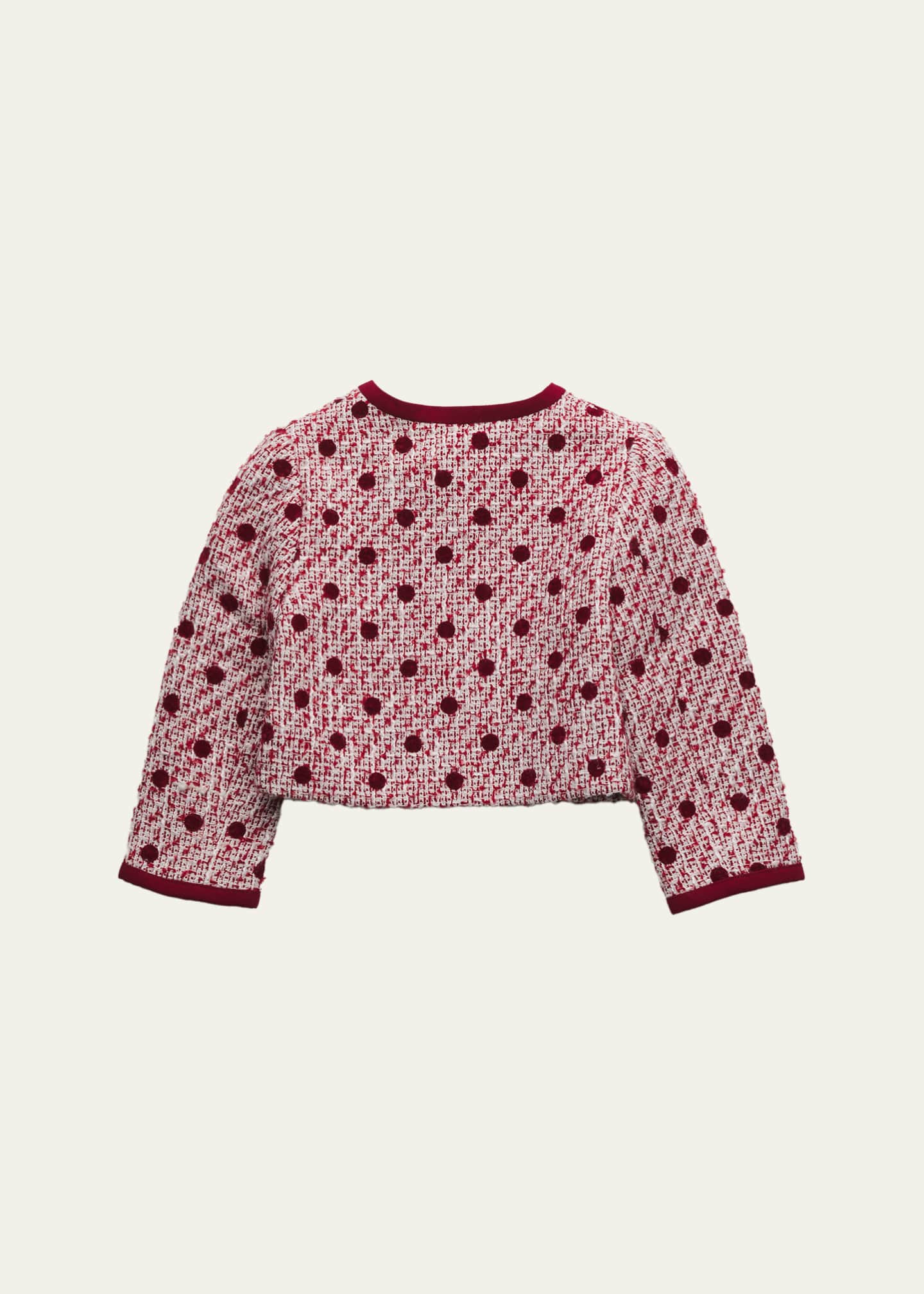 Self-Portrait Girl's Polka-Dot Bouclé Jacket, Size 3-12 - Bergdorf Goodman