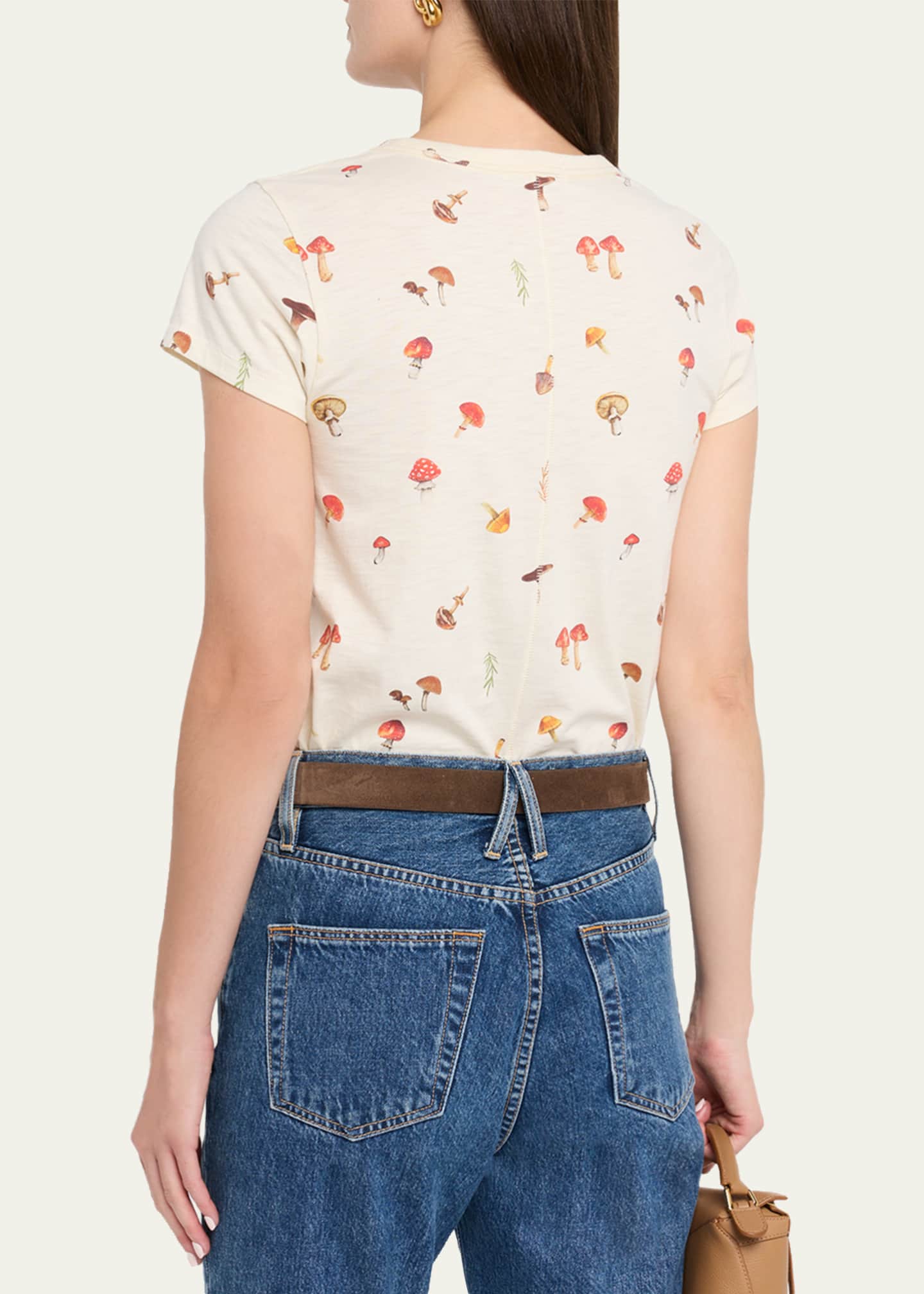 Rag & Bone Crewneck Mushroom-Print Tee - Bergdorf Goodman