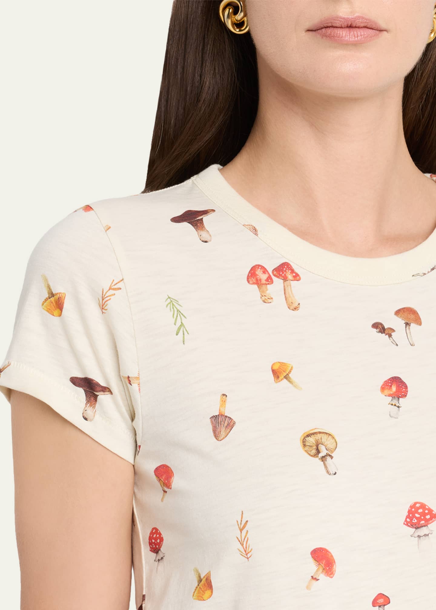 Rag & Bone Crewneck Mushroom-Print Tee - Bergdorf Goodman